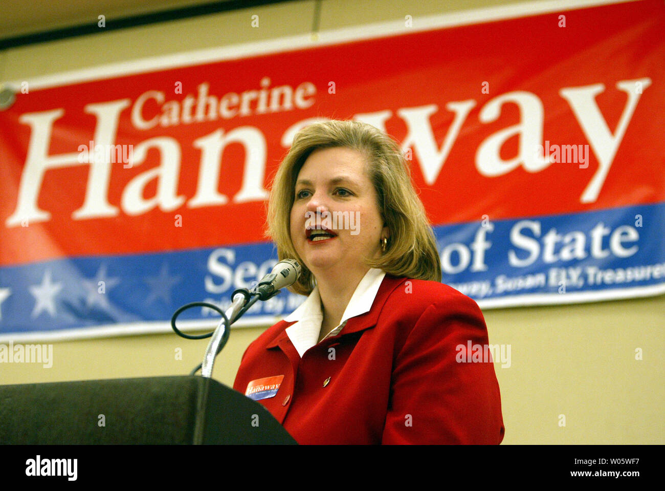 New York le président de la Chambre Catherine Hanaway parle au cours de ...