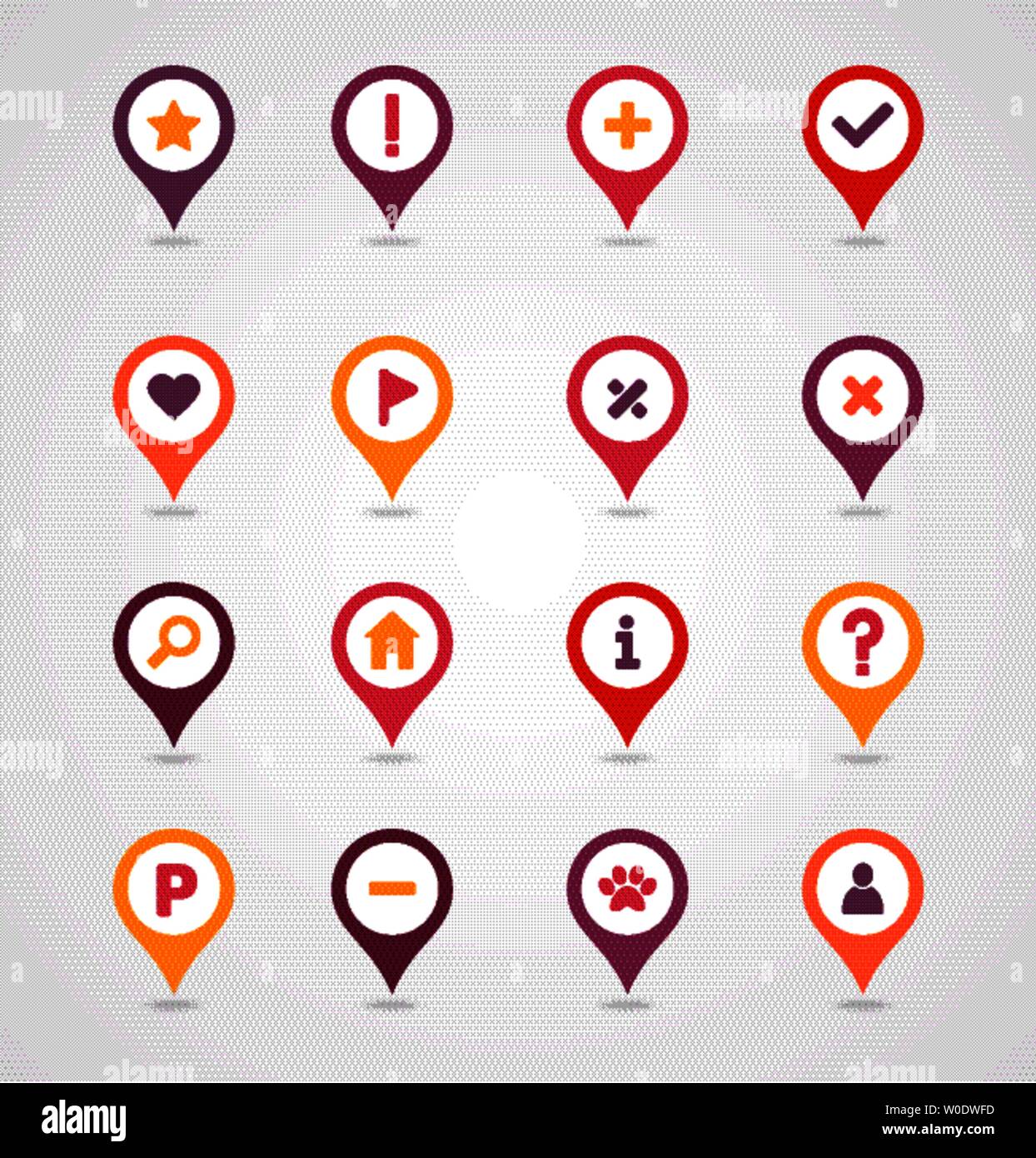 Carte Pin icon set. Pointeur de carte. Les marqueurs de carte. Icône ...
