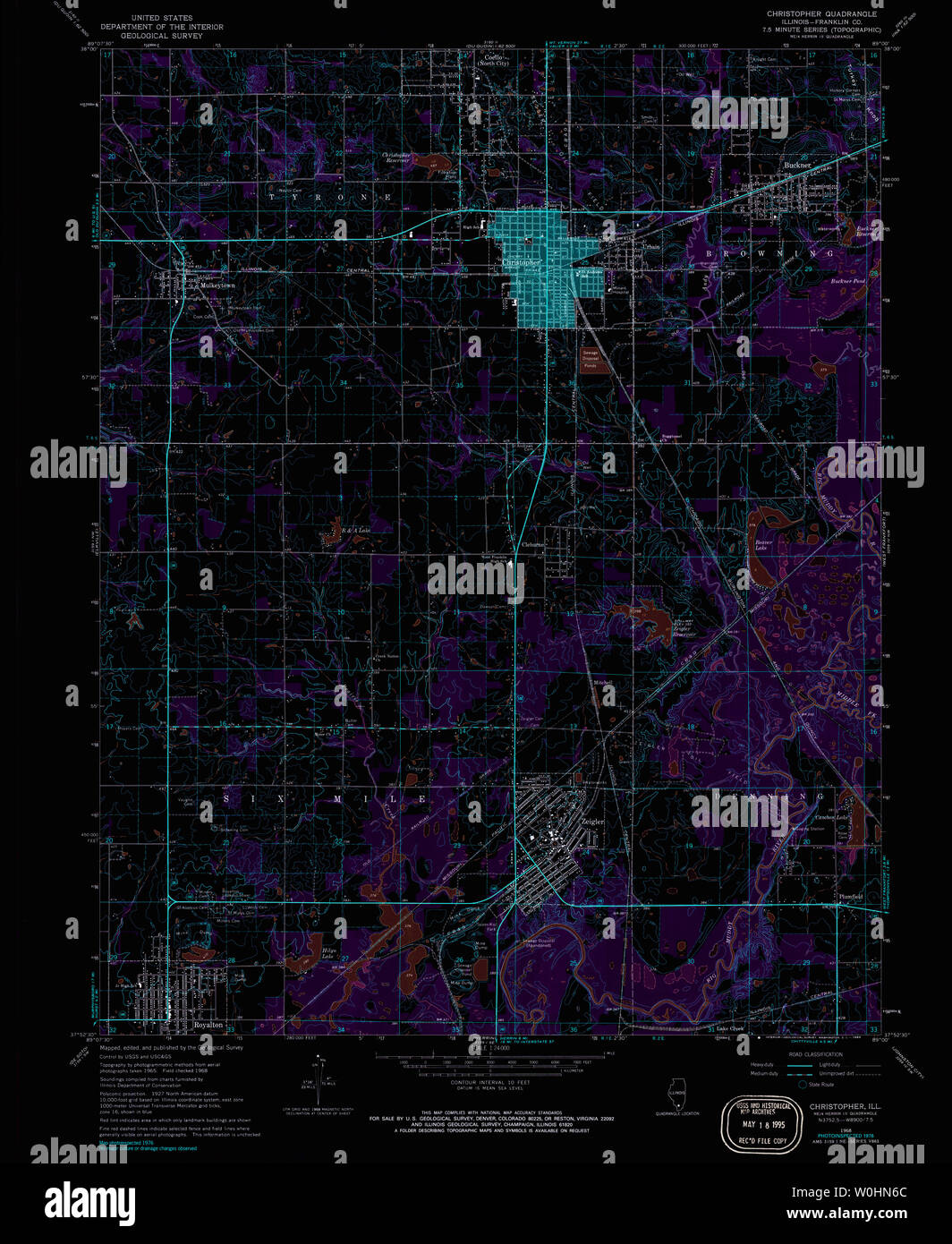 Carte de christopher illinois Banque de photographies et d’images à ...