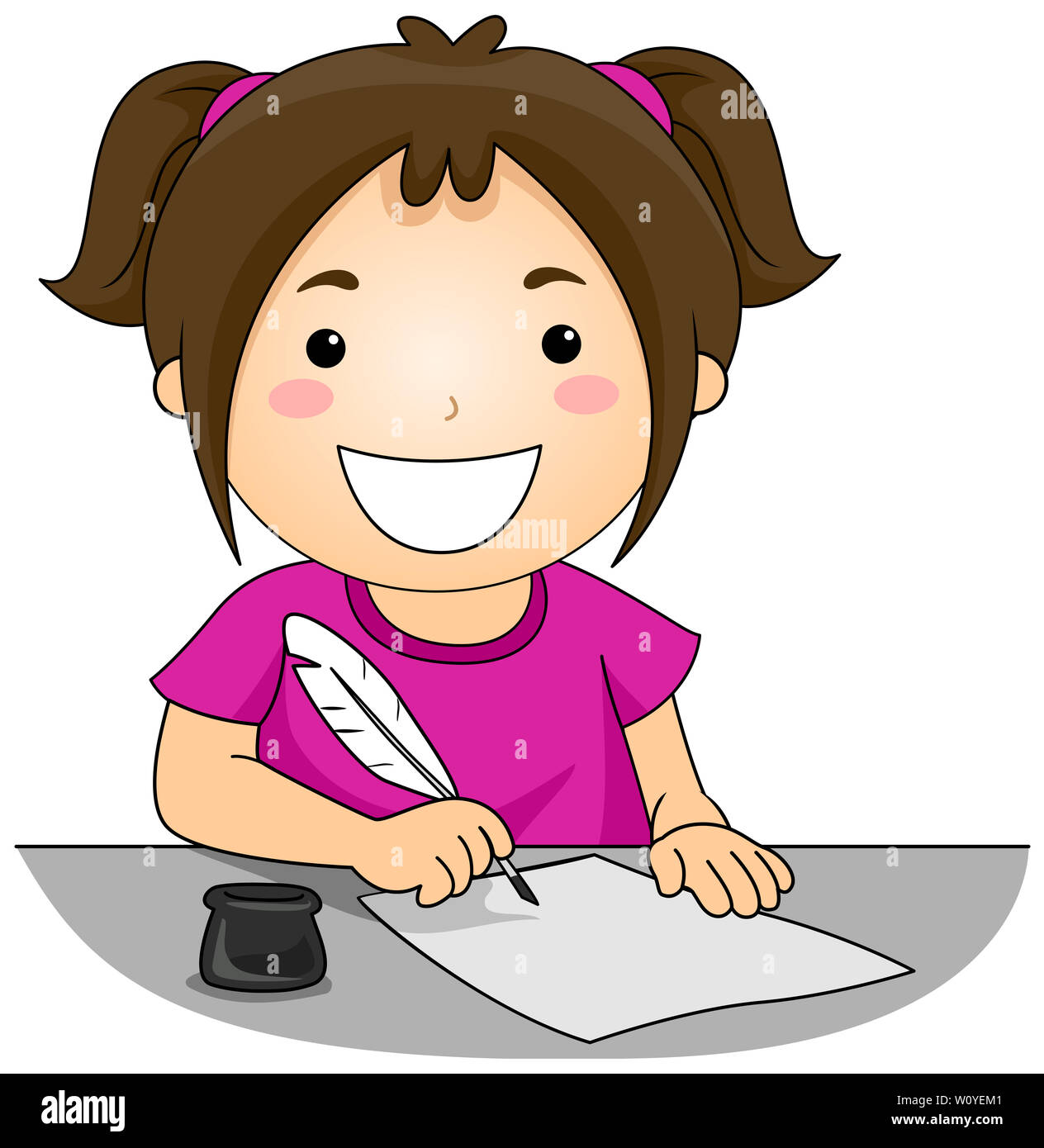 Girl writing letter cartoon Banque de photographies et d’images à haute ...