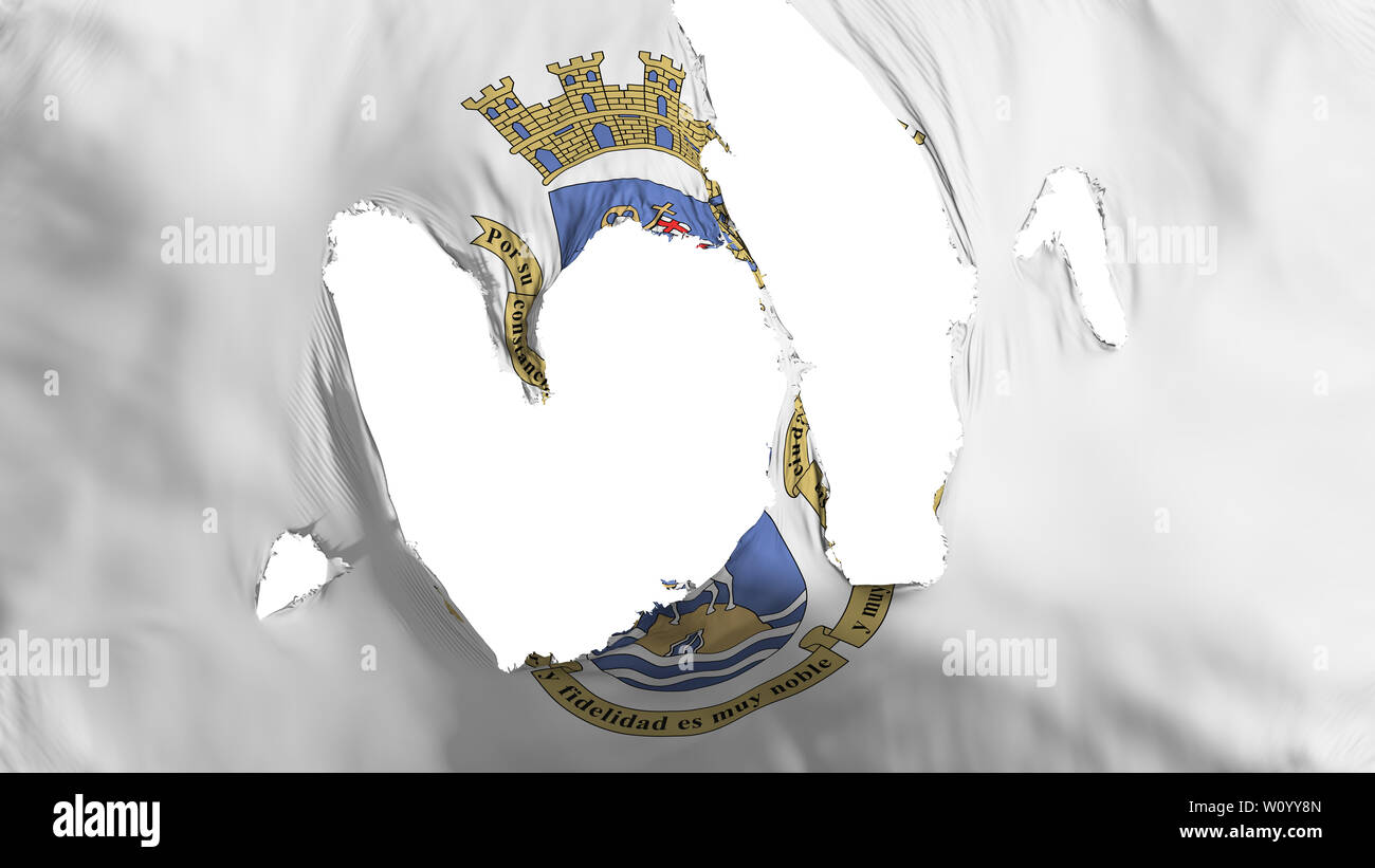 La ville de San Juan en haillons, capitale de Puerto Rico Drapeau, fond ...