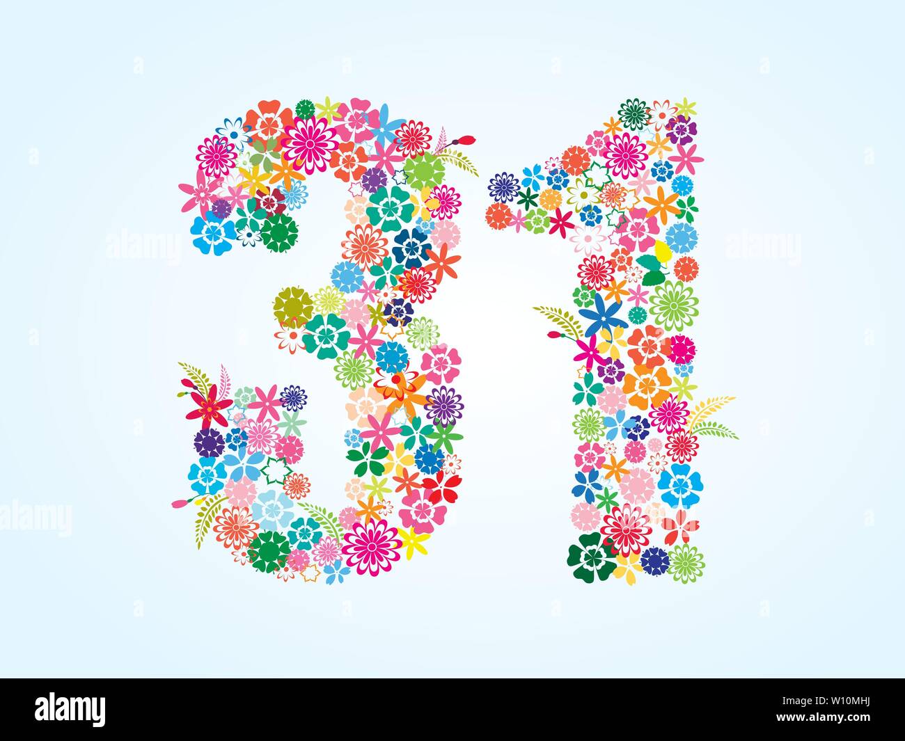 Happy birthday number 31 greeting Banque d'images vectorielles - Alamy