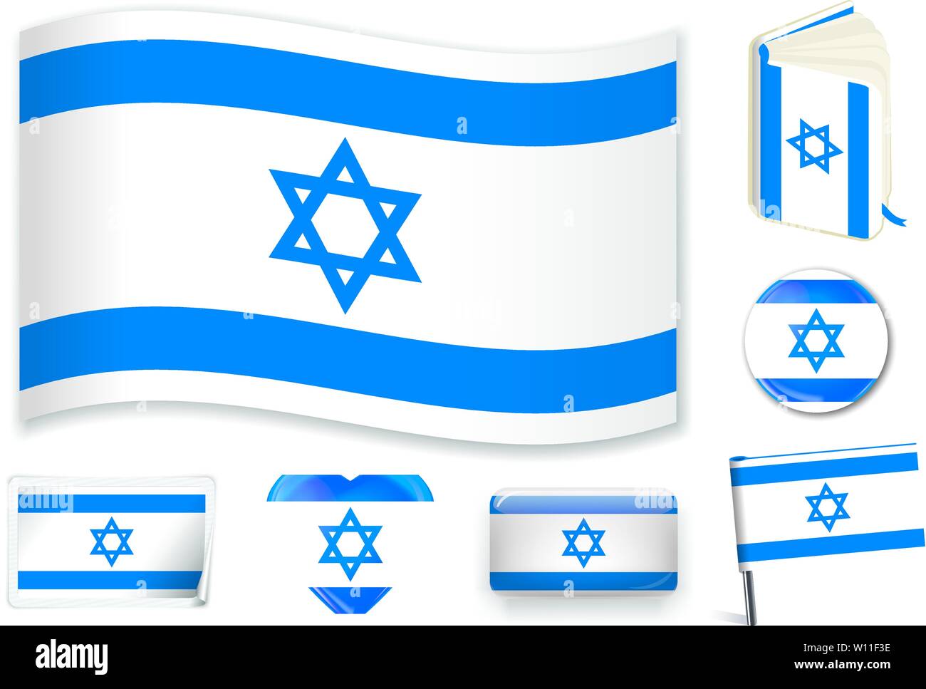 Israël. Drapeau national israélien. Vector illustration. 3 couches ...