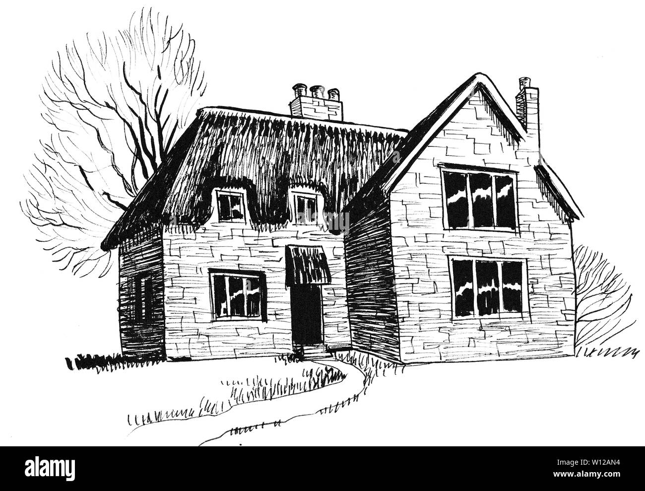 Dessin Maison Noir Et Blanc | Chtoby Pomnili