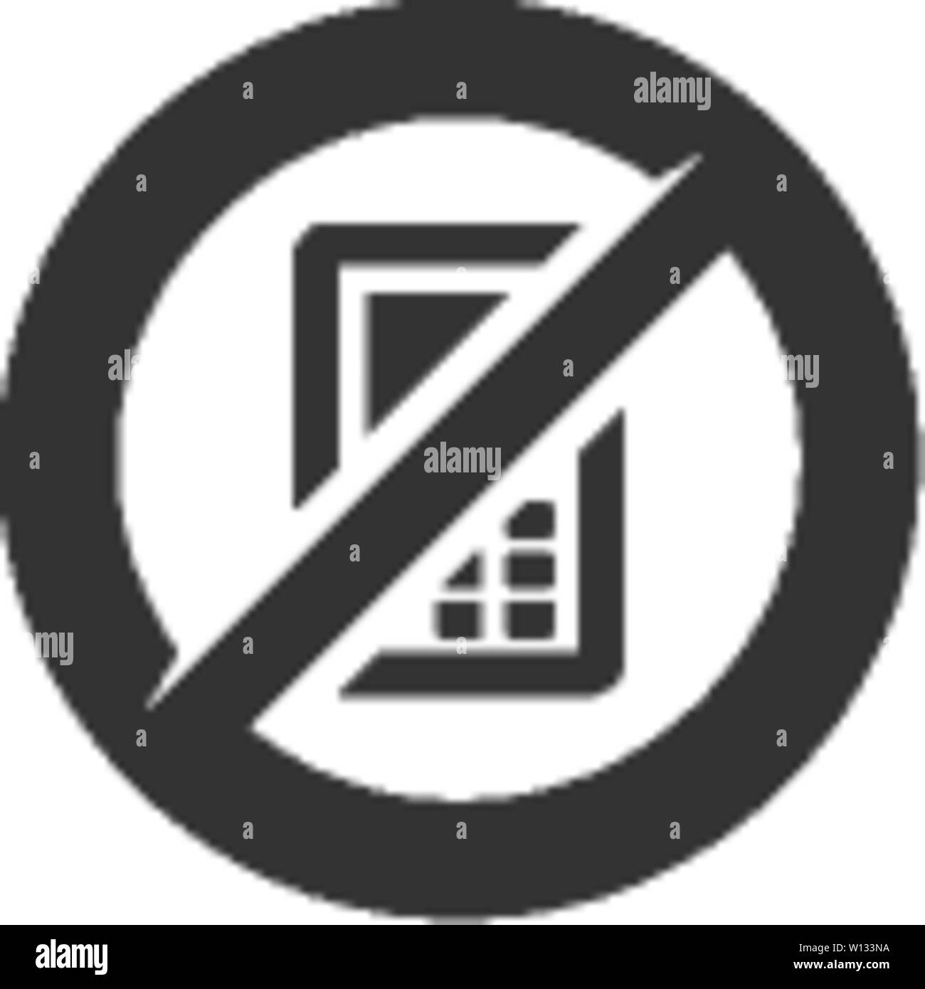 L'icône de la zone de restriction de téléphone à couleur unique ...