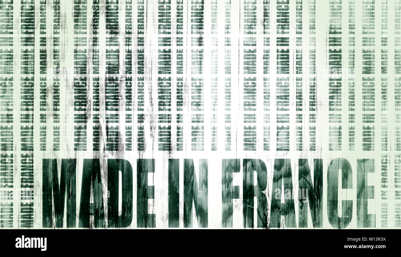 Fabriqué en France texte et code barres de mêmes mots Photo Stock - Alamy