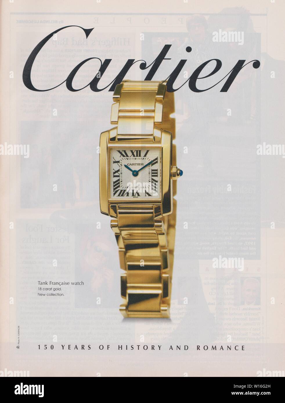 Affiche publicitaire de Cartier watch, en version papier du magazine de ...