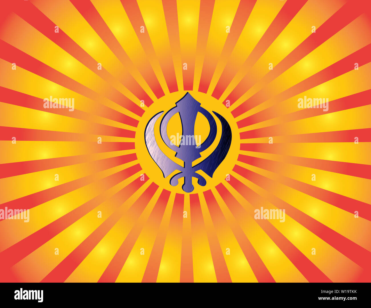 Le principal symbole du sikhisme - le signe de Khanda faits de métal ...