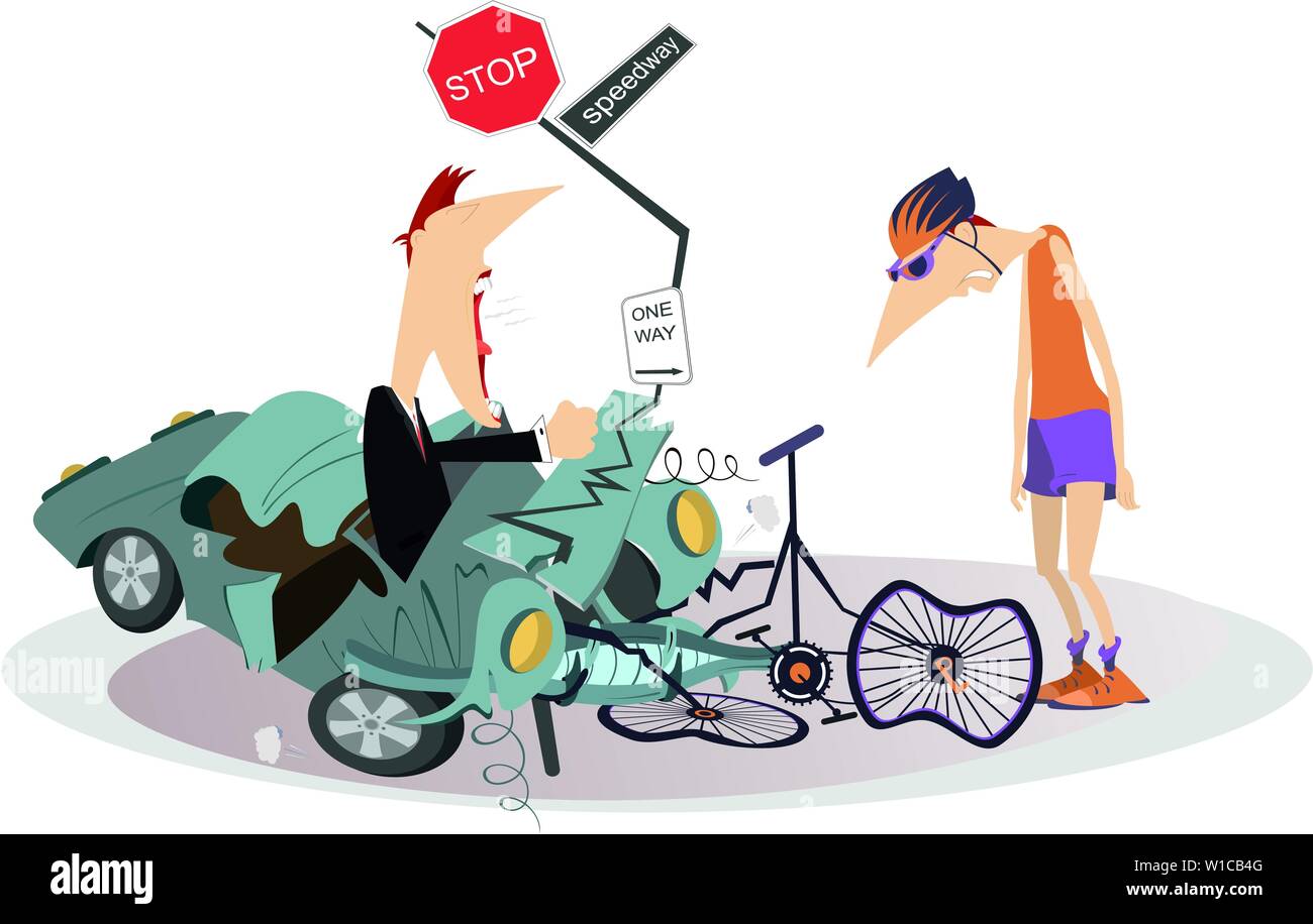Humour accident course Banque d'images vectorielles - Alamy