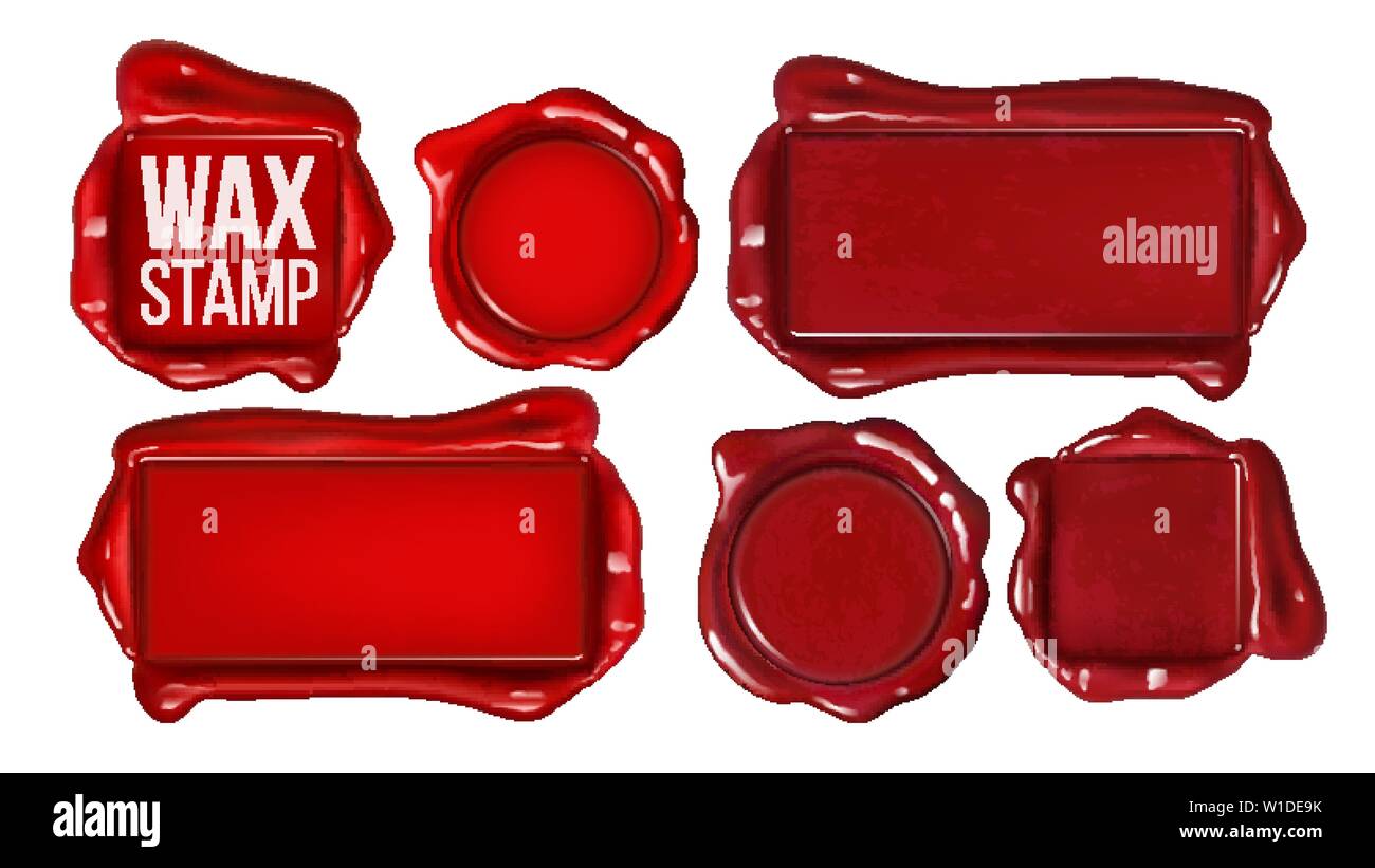 Collection de cire rouge Stamp Set Copy Space Vector Image Vectorielle ...