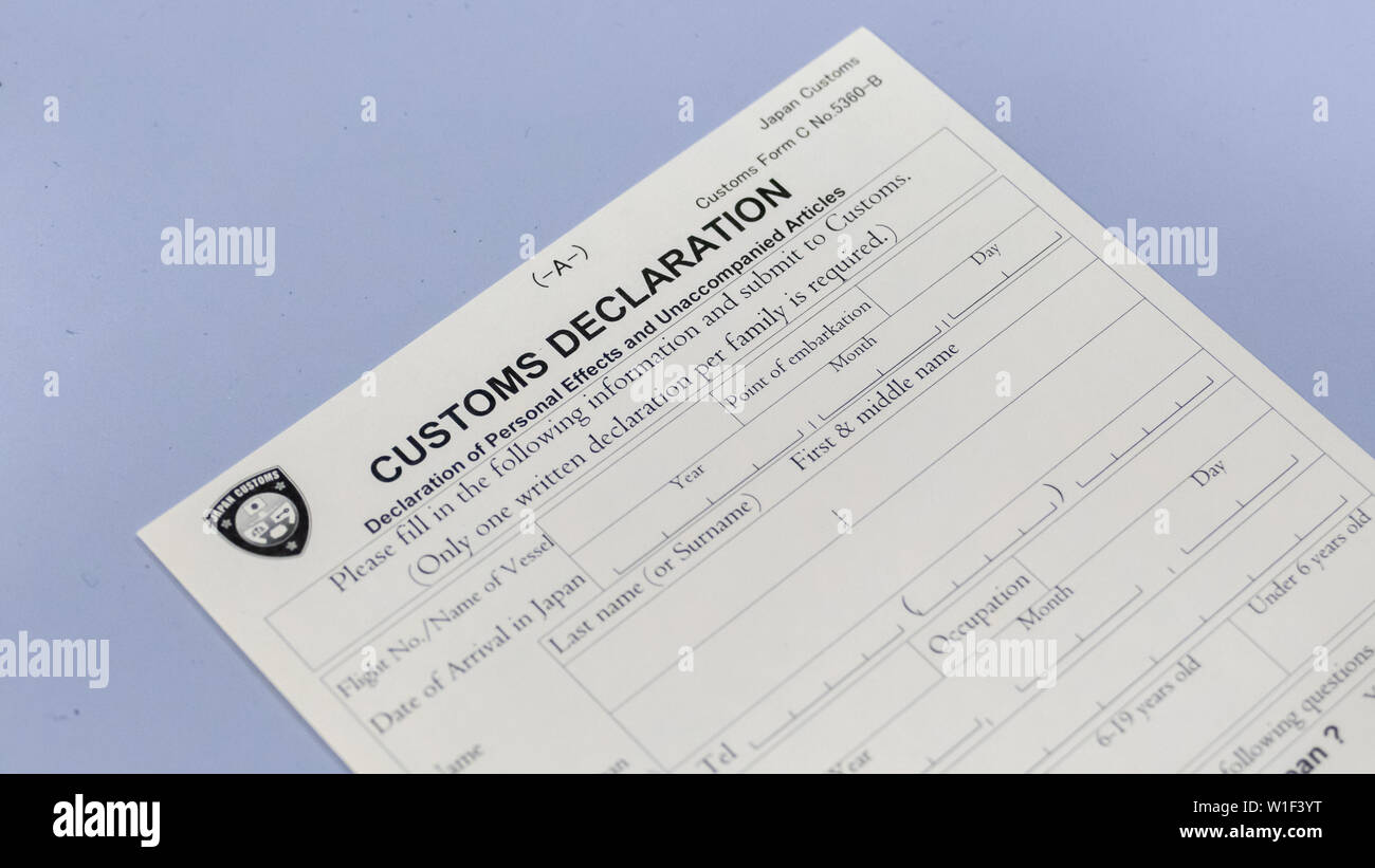 Customs declaration form Banque de photographies et d’images à haute ...