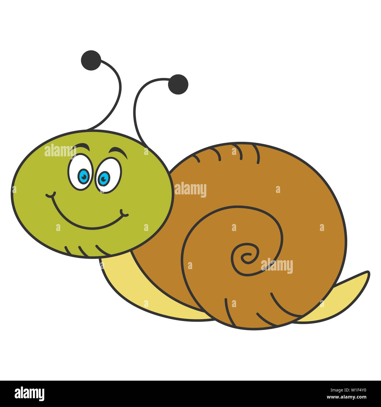 Dans l'escargot rigolo cartoon style. Dessin en couleur. Vector ...