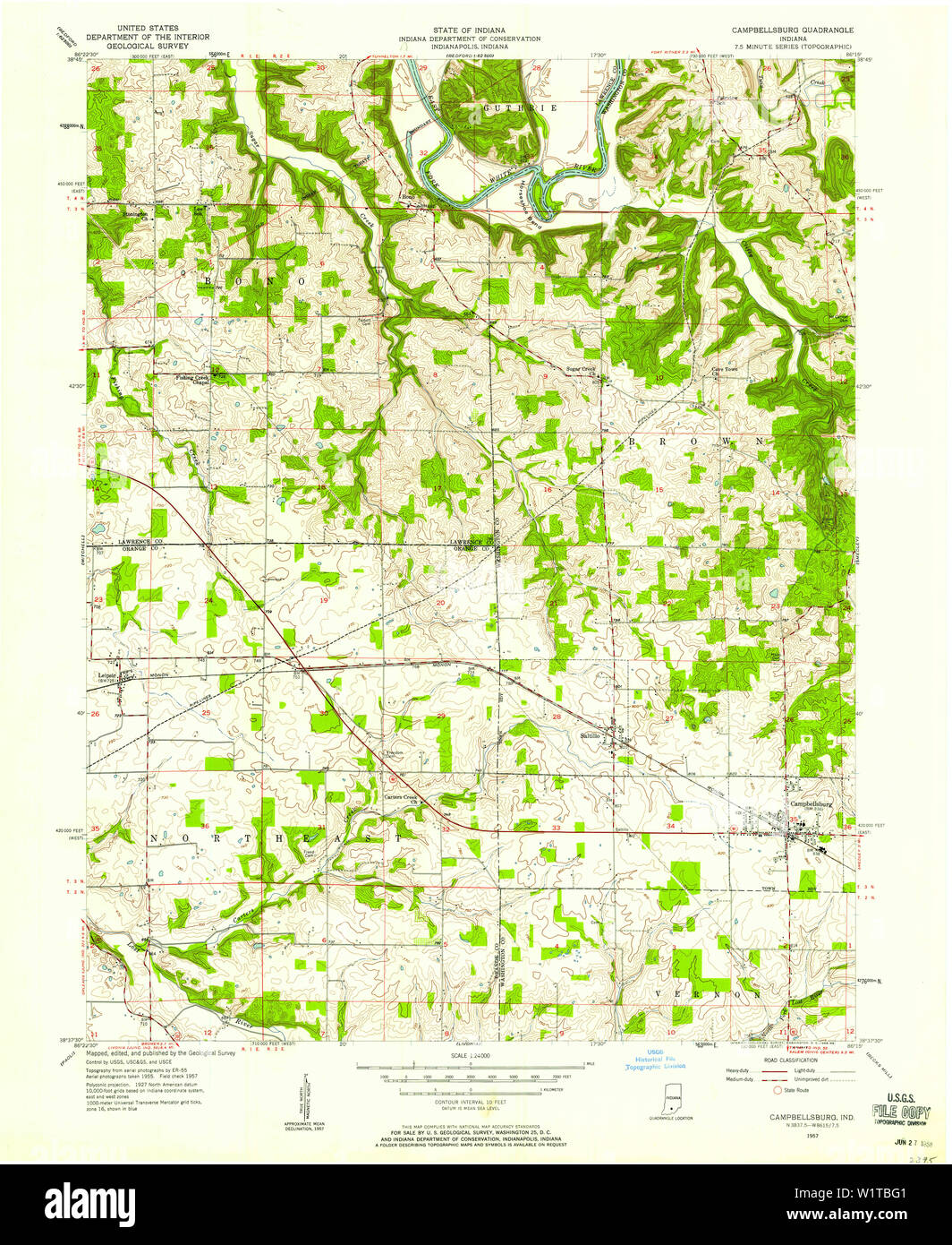 Mappa di campbellsburg Banque de photographies et d’images à haute ...