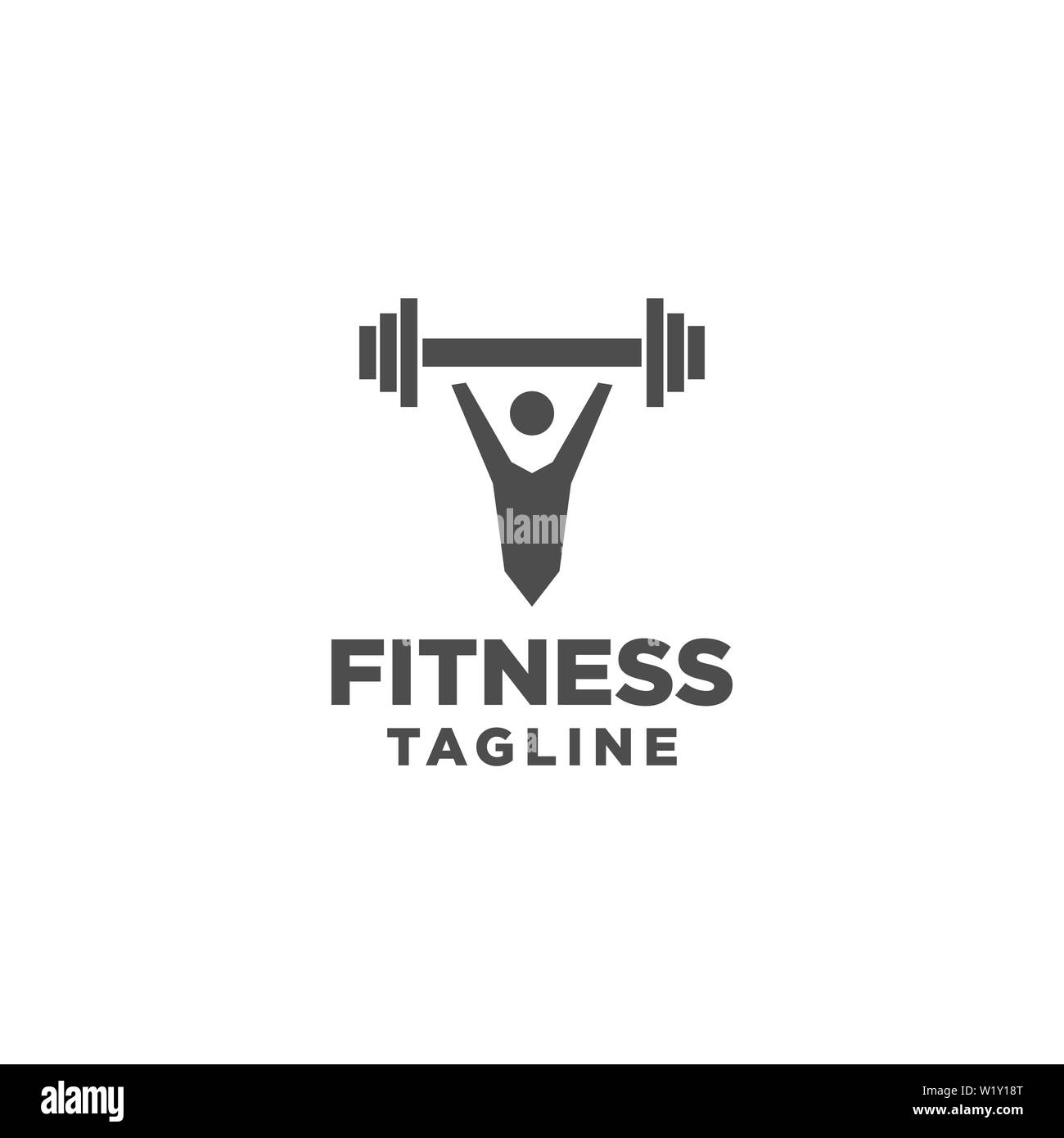 Gym, Fitness Logo Banque d'images noir et blanc - Alamy