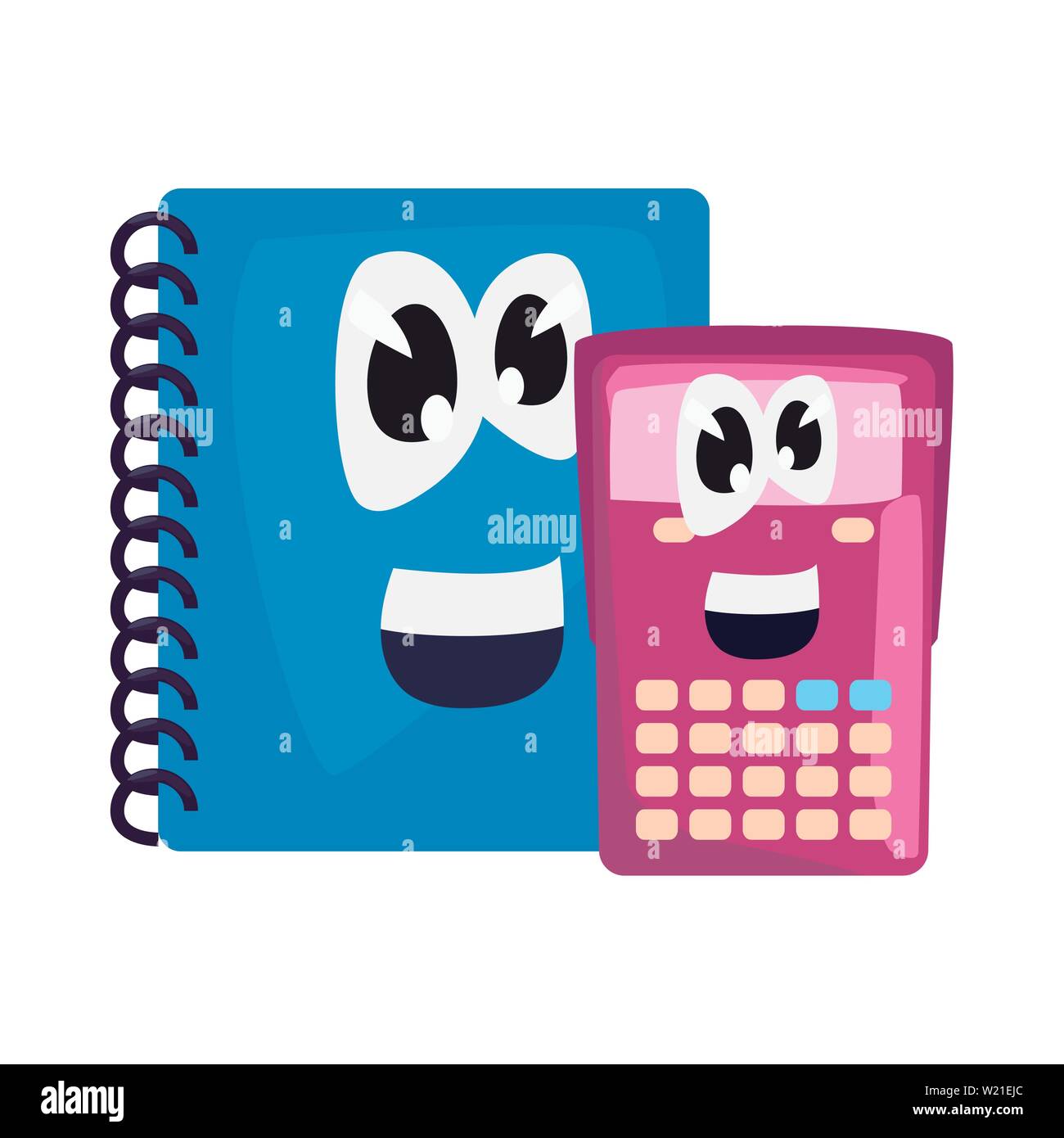Calculatrice portable caricature retour à l'école modèle plat vector ...