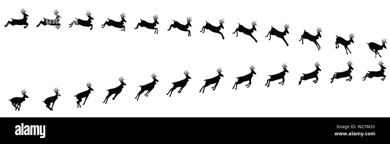 Cerf courant animation Banque d'images vectorielles - Alamy
