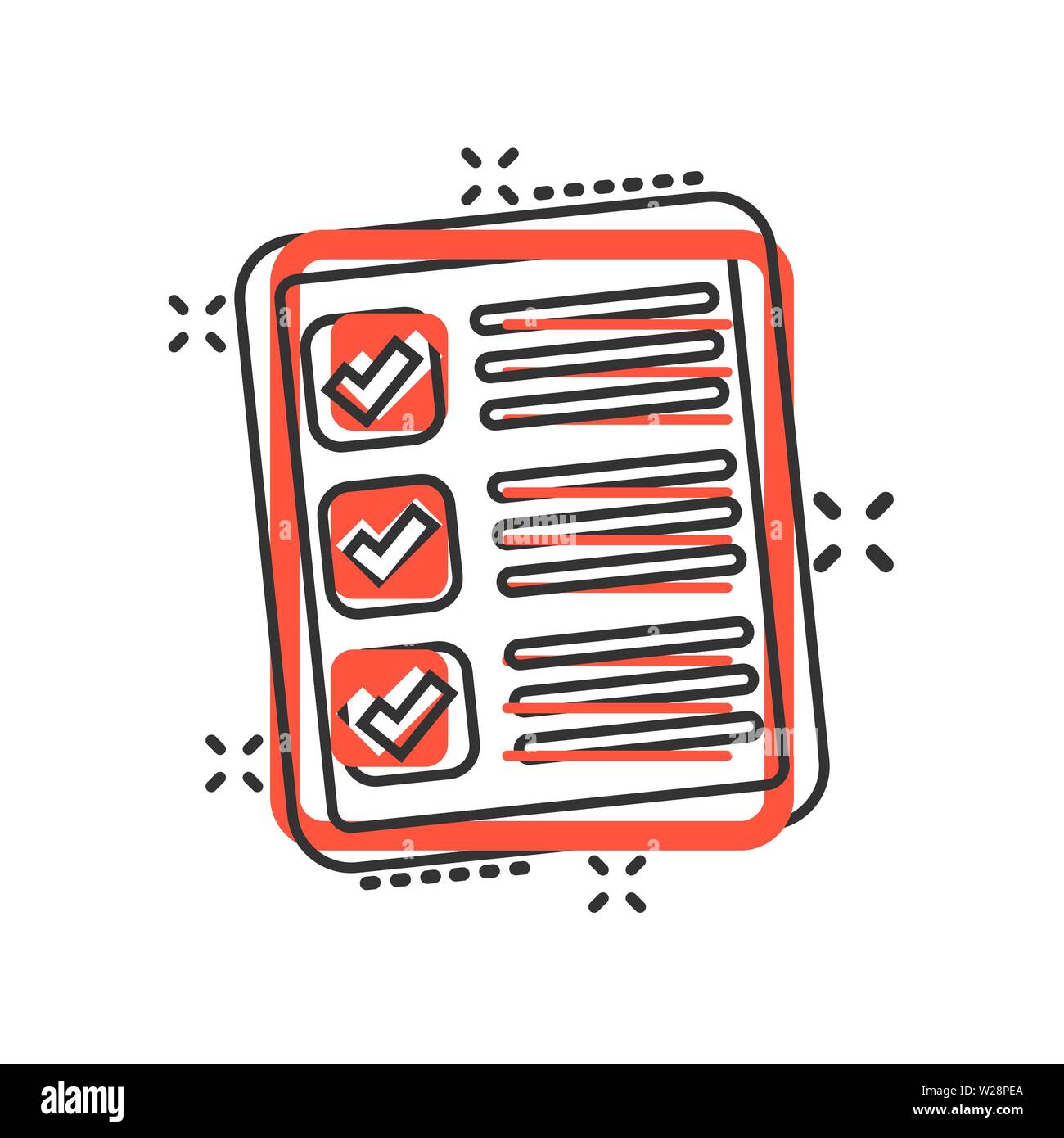 L'icône de questionnaire dans le style comique. Vector cartoon ...