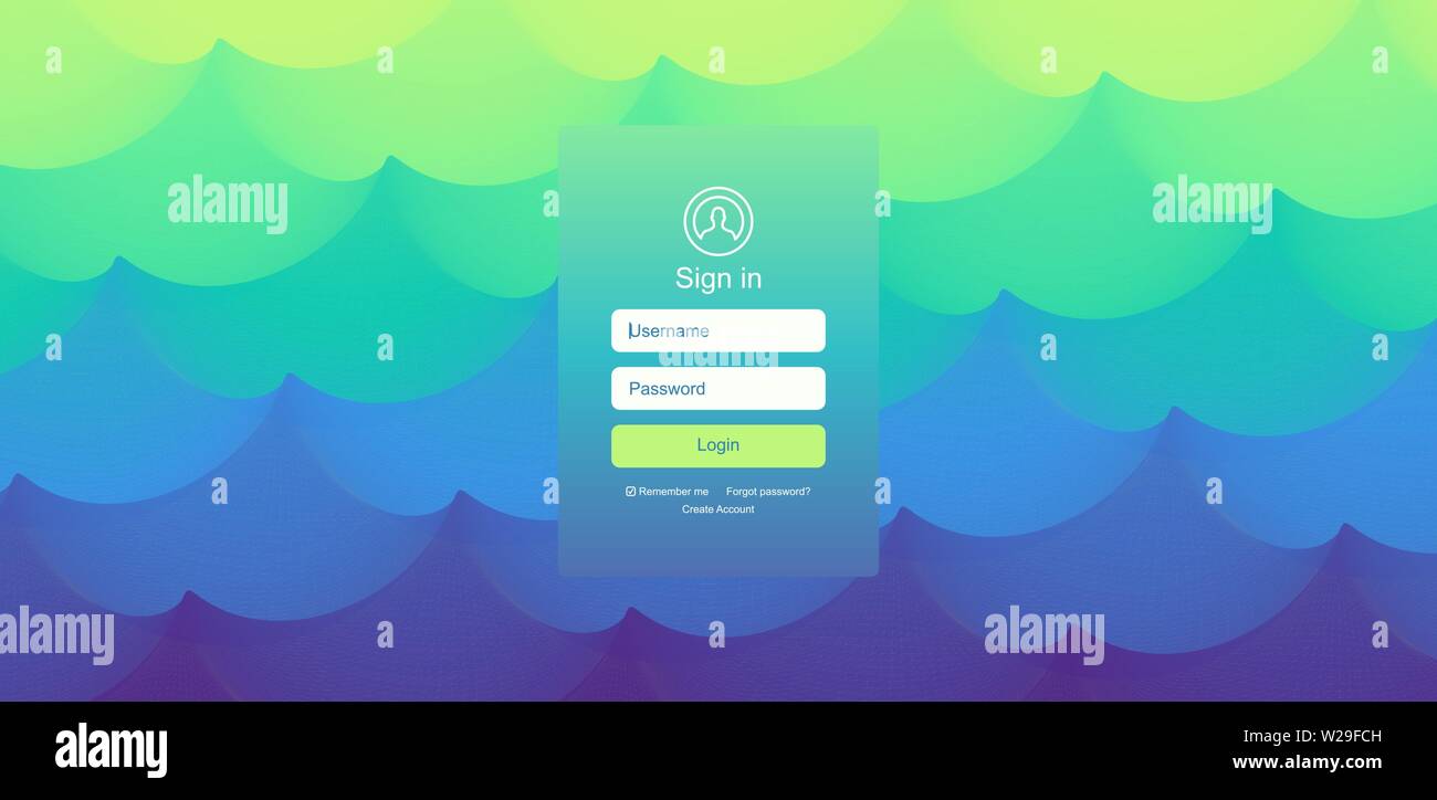 L'interface utilisateur de connexion. Design moderne pour l'écran de l ...