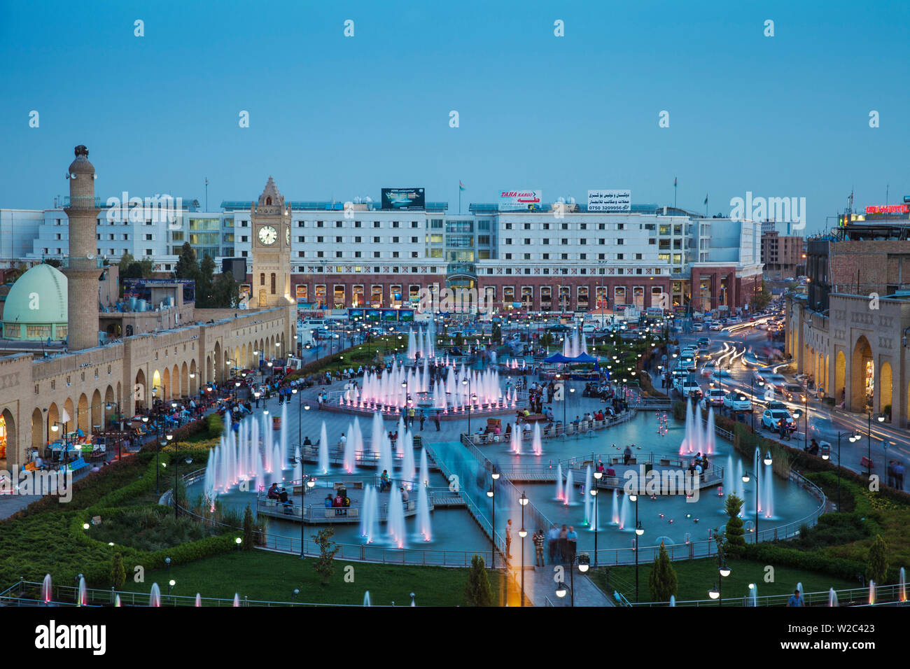 L'Irak, Kurdistan, Erbil, Shar park (centre-ville) et bazars Qaysari ...