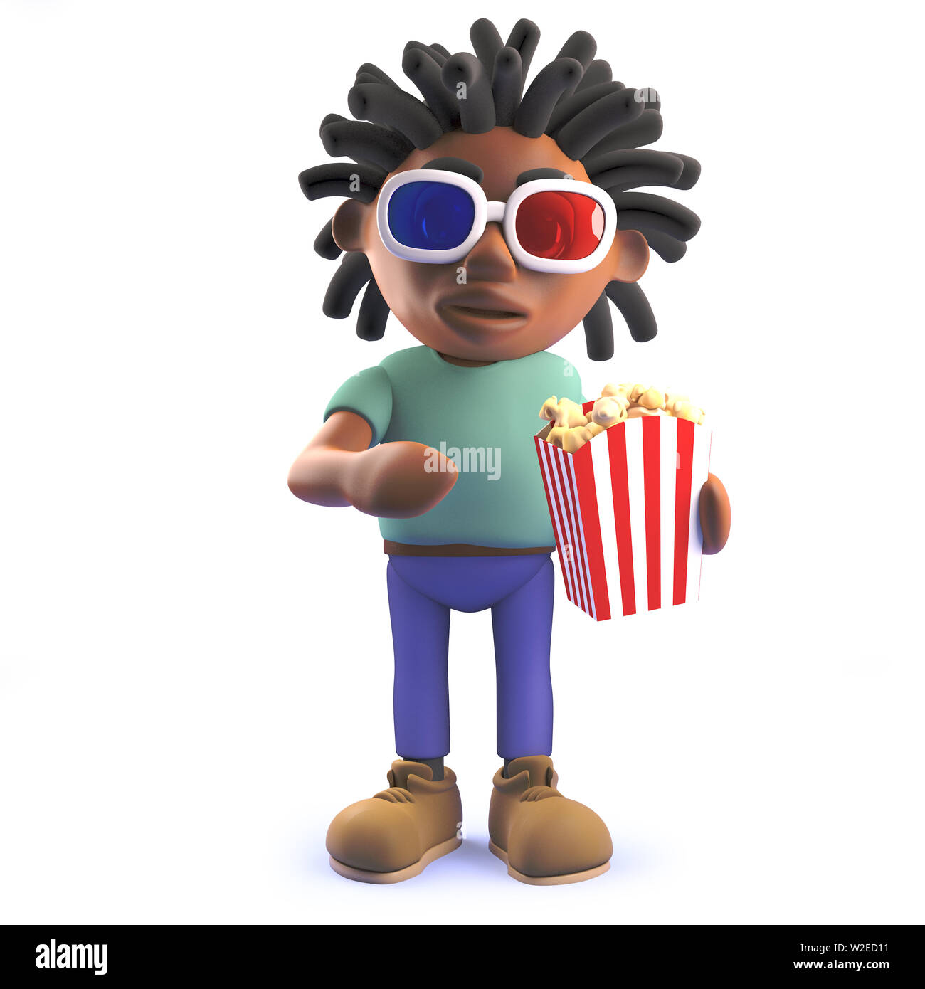 L'image de rendu 3D d'un Africain rasta cartoon en 3d man eating ...