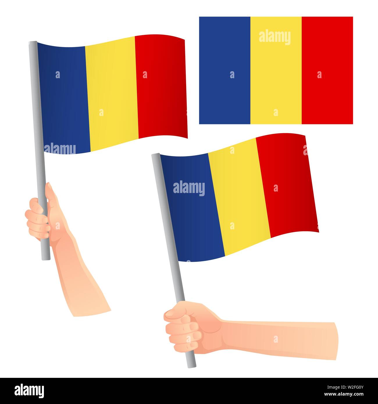 Tchad drapeau dans la main. Contexte patriotique. Drapeau national du ...
