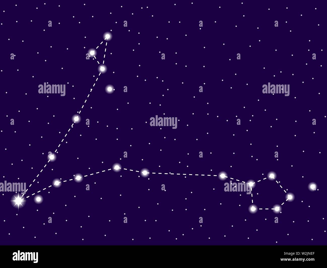 La constellation des Poissons. Ciel étoilé. D'étoiles et galaxies. L ...