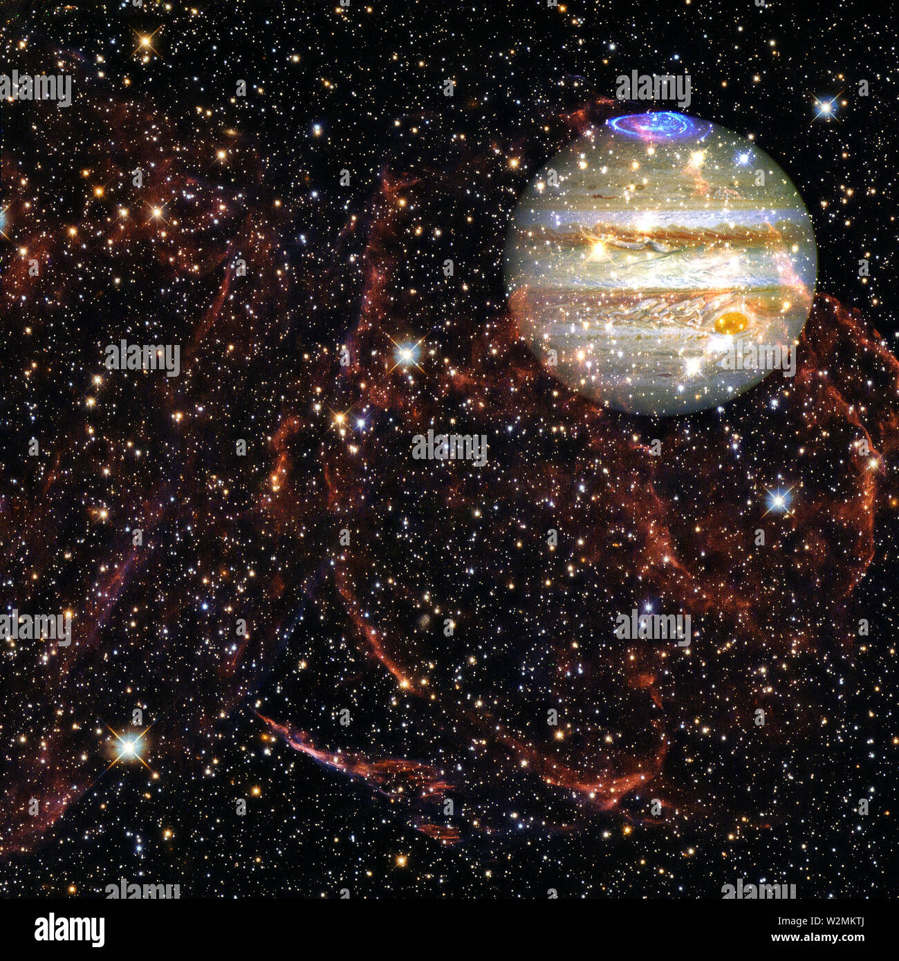 Planète Jupiter dans l'espace. Fond d'écran de la science. Beauté de l ...
