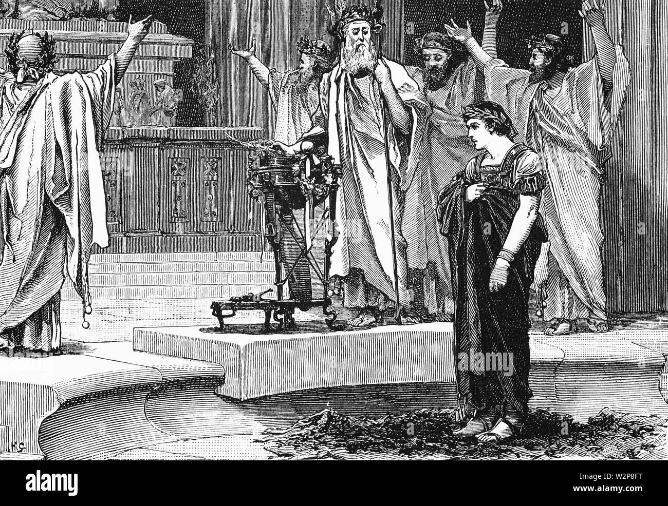 Alexandre le Grand dans la 26ème dynastie de temple de l'Oracle, à ...