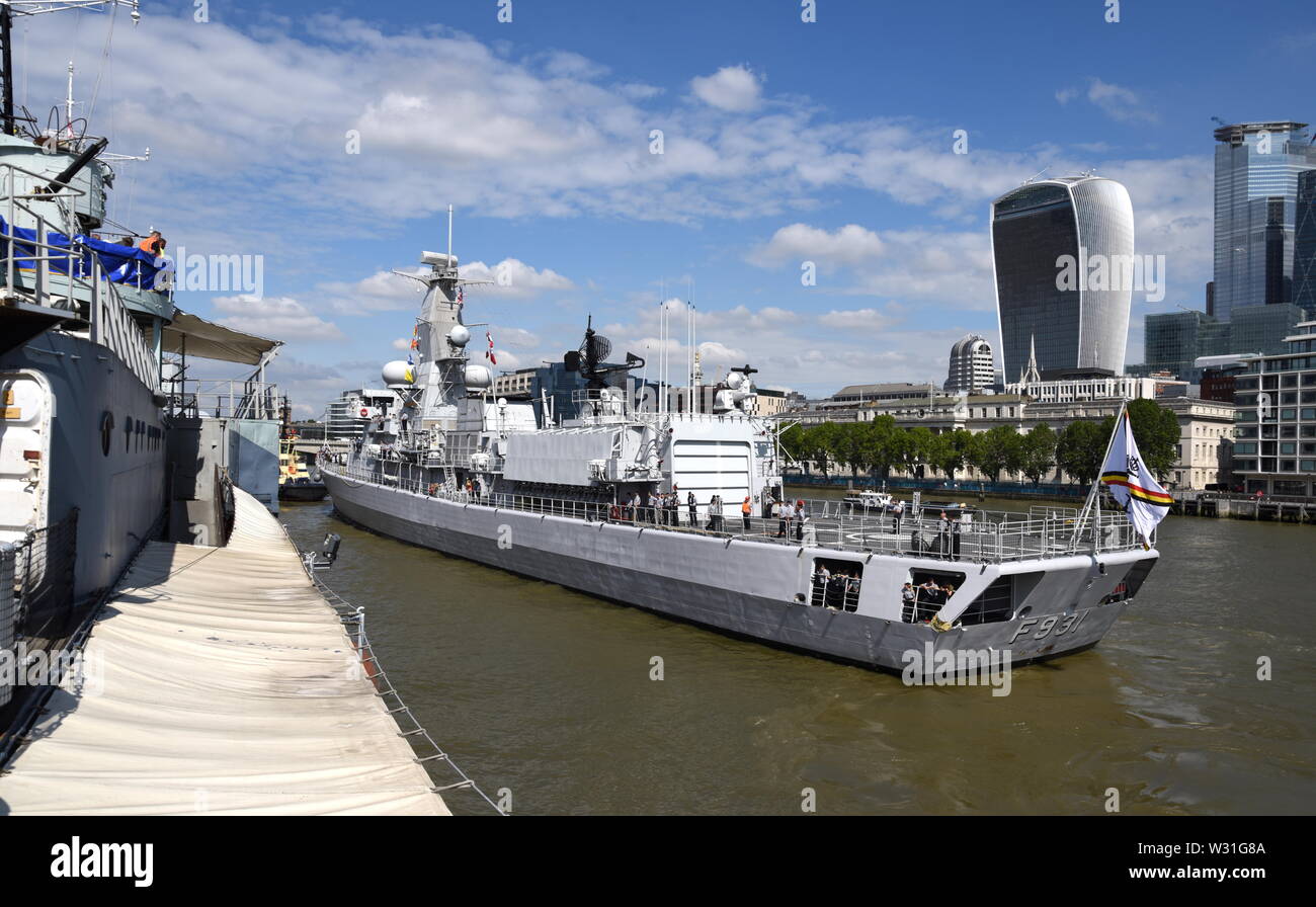 Bns louise marie belgique marine frégate hms belfast tower bridge ...