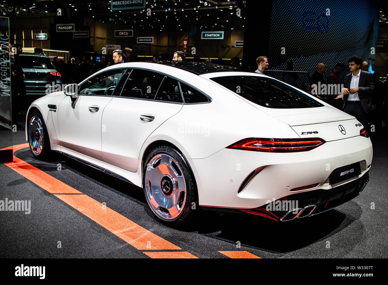 Genève, Suisse, mars 2019 white Mercedes-AMG GT 63 S 4MATIC + Coupé V8 ...