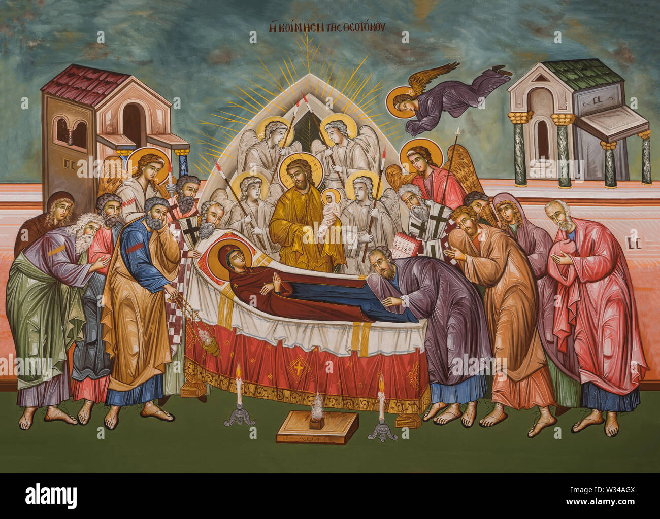 Dormition of the theotokos the virgin mary Banque de photographies et d ...