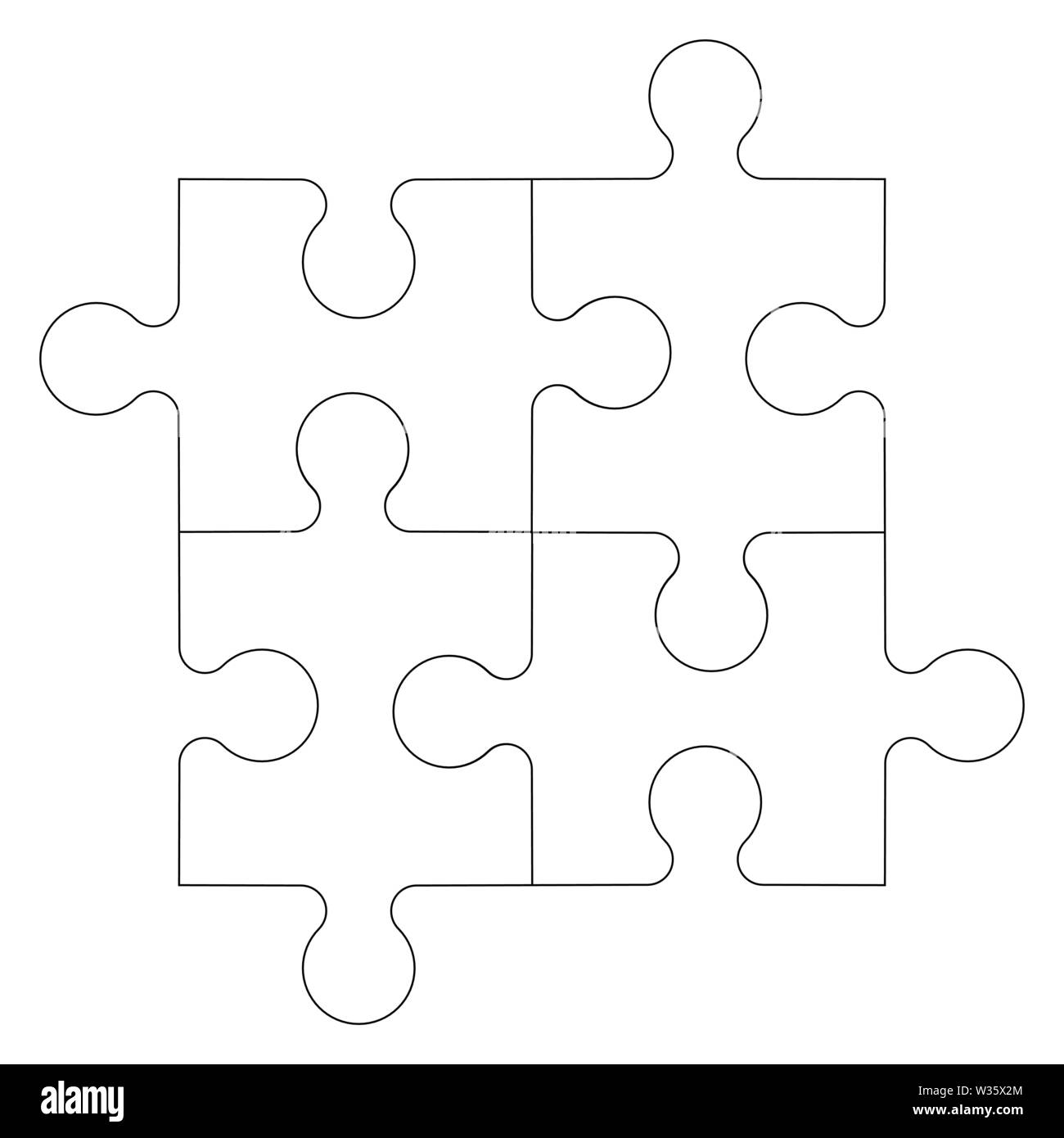 Pictogram puzzle piece in puzzle Banque d'images noir et blanc - Alamy