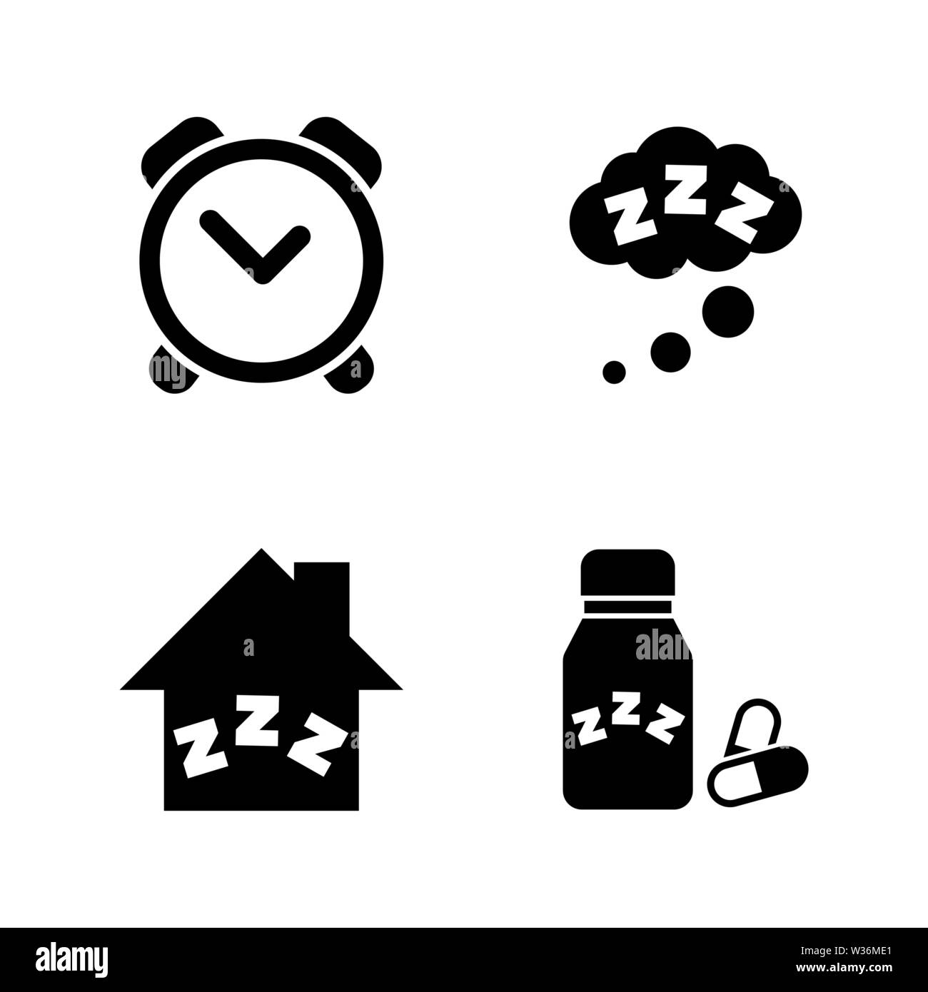 Pictogram sleeping icon resting sleep Banque de photographies et d ...