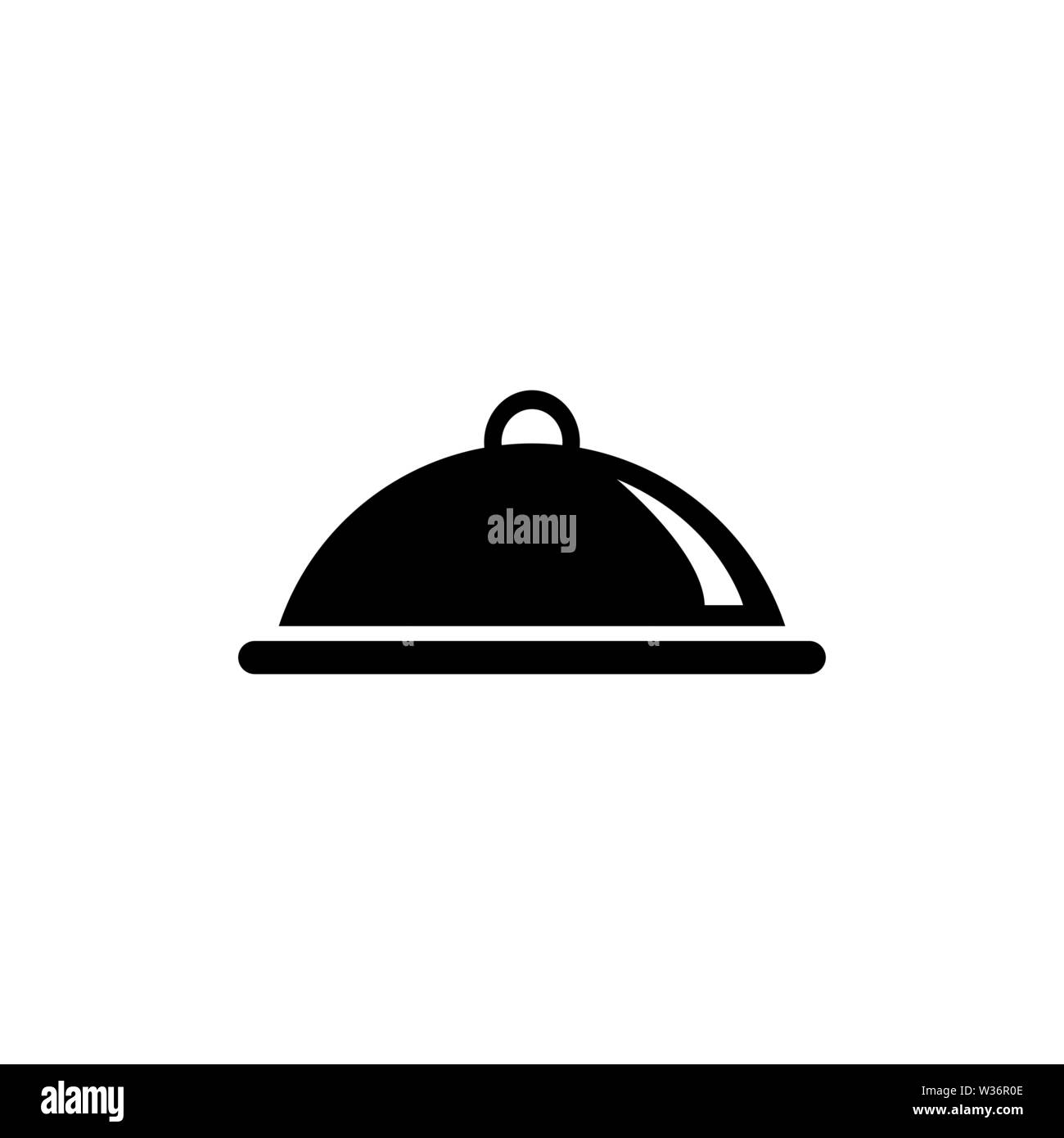 Aliments couverts, plateau à repas. Icône vecteur illustration ...