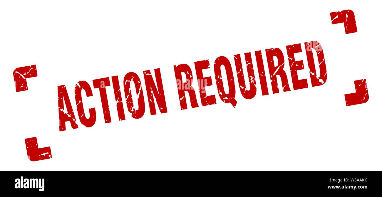 Action requise le tampon de l'action requise square grunge signe ...