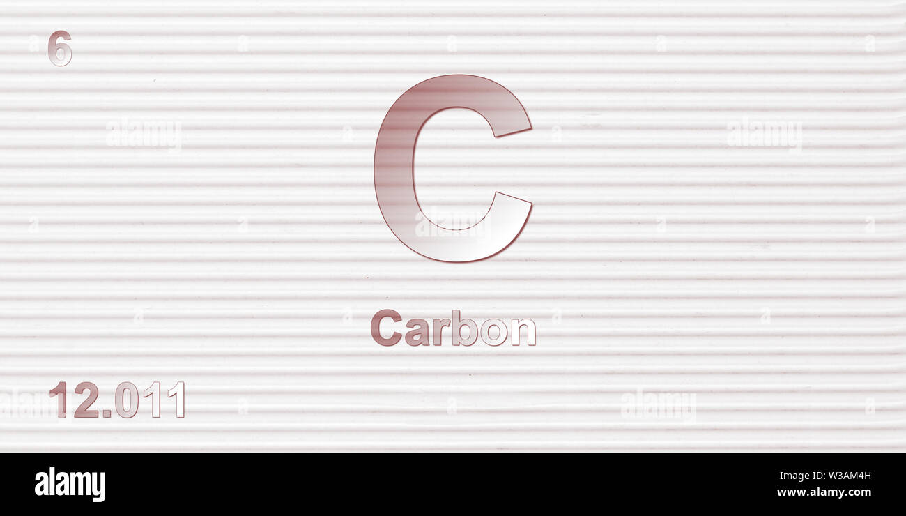 L'élément chimique carbone données atomique symbole et toile de l ...