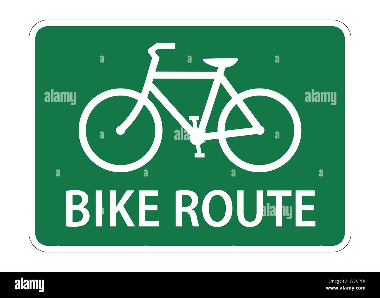 Panneau de signalisation cycliste vert Banque d'images vectorielles - Alamy