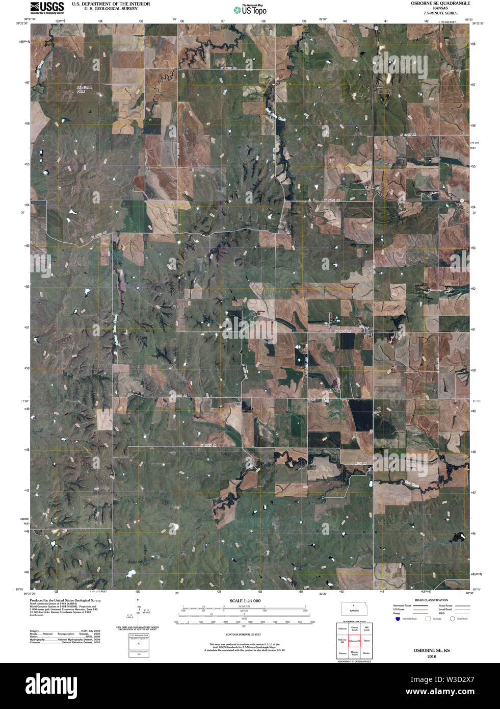 Carte du kansas osborne Banque de photographies et d’images à haute ...