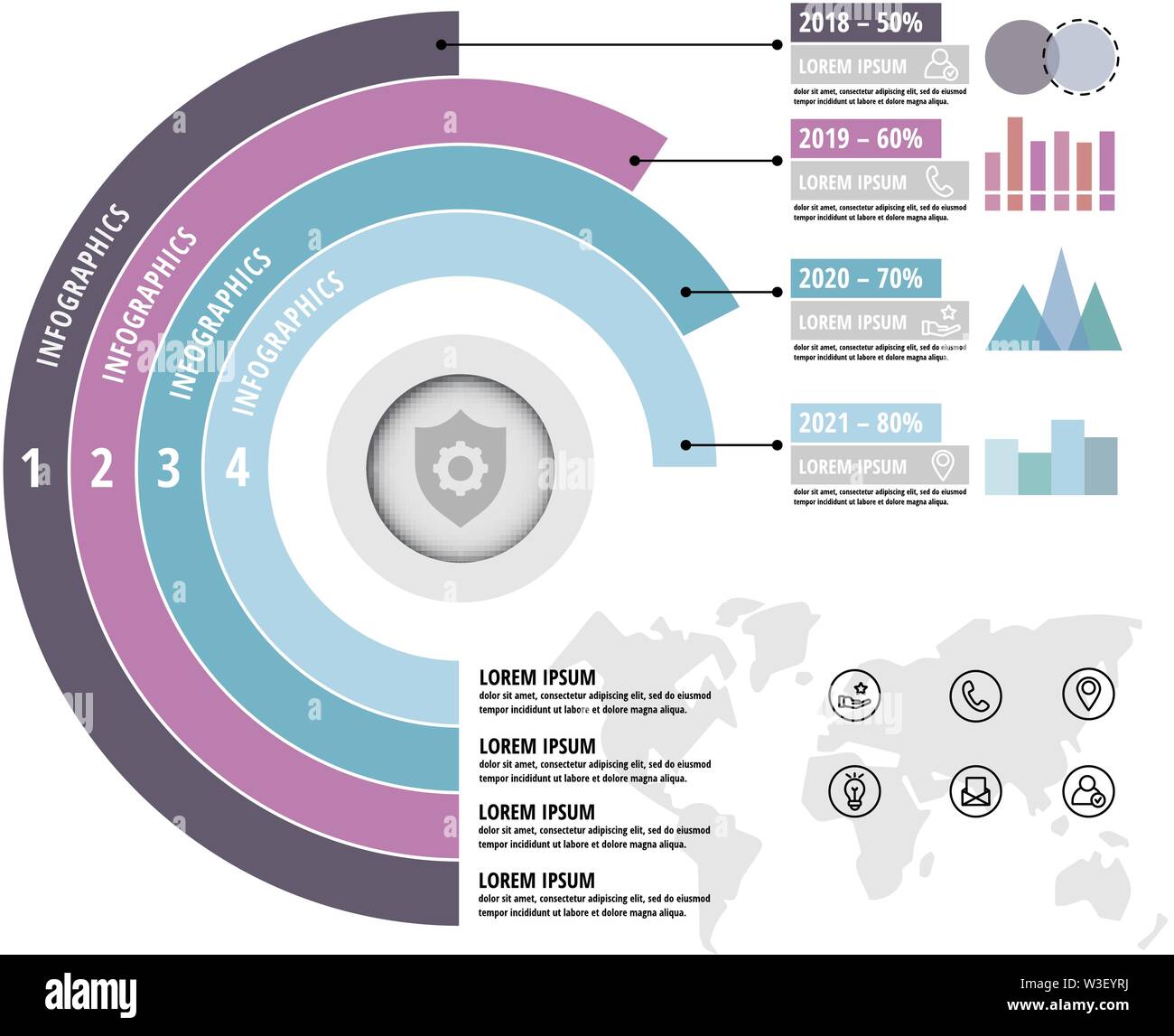 L'infographie vecteur modèle plat camembert. Graphique circulaire ...