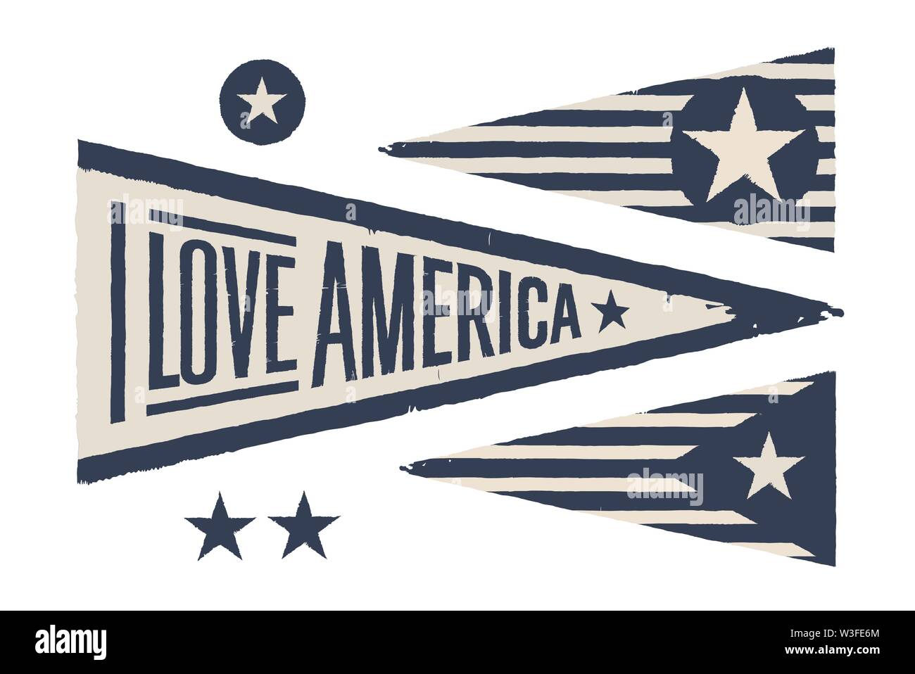 Symboles jeu USA. Retro Vintage drapeau graphique, pennant Image ...