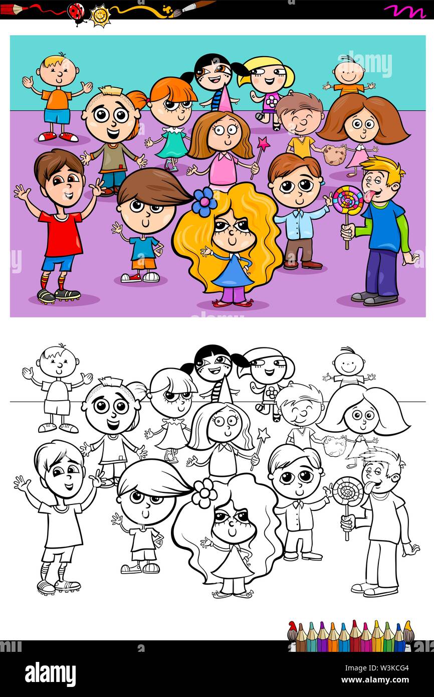 Cartoon Illustration de Funny People Les enfants de l'activité de ...