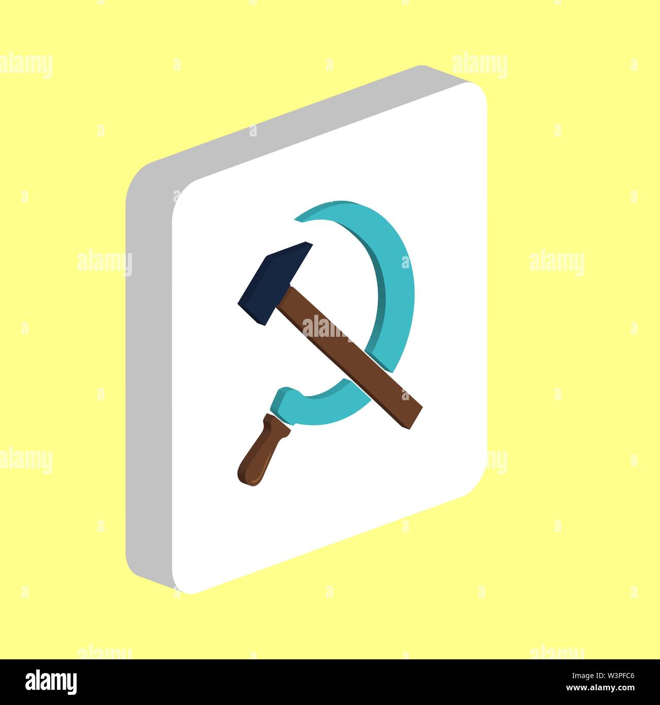 Hammer sickle communist symbol 3d Banque d'images vectorielles - Alamy