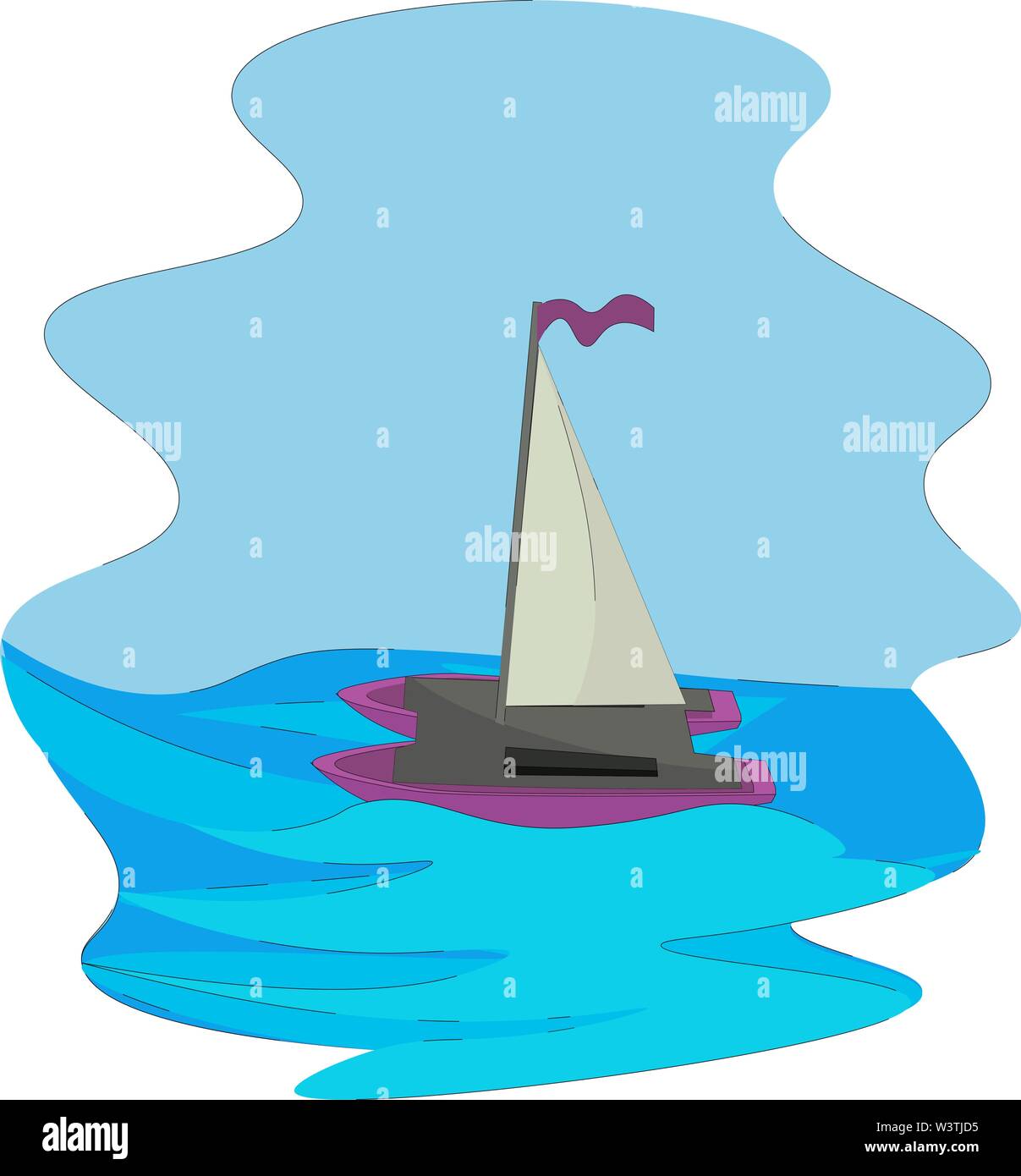 Catamaran sur mer Banque d'images vectorielles - Alamy