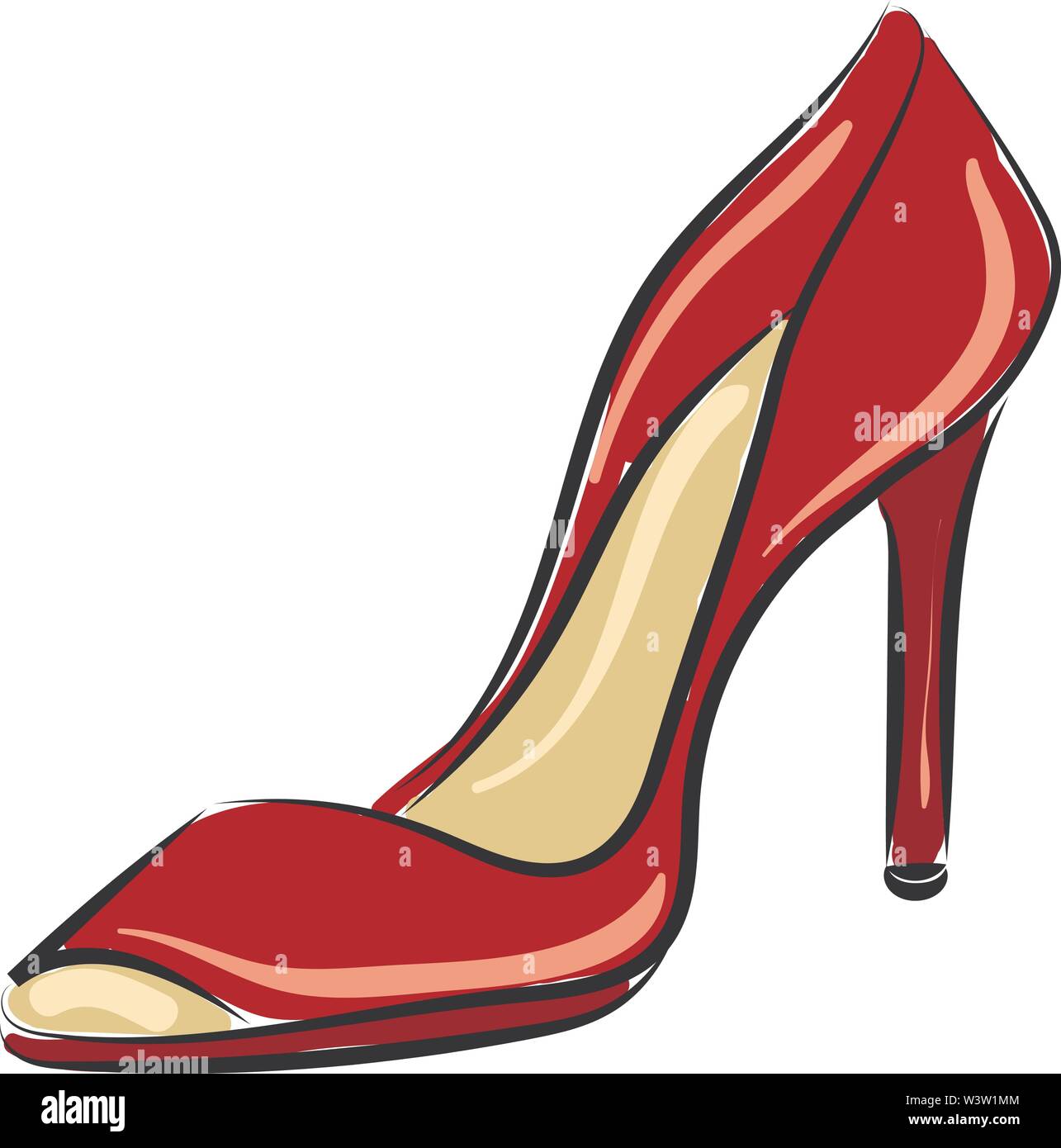 Chaussure talon aiguille rouge Banque d'images vectorielles - Alamy