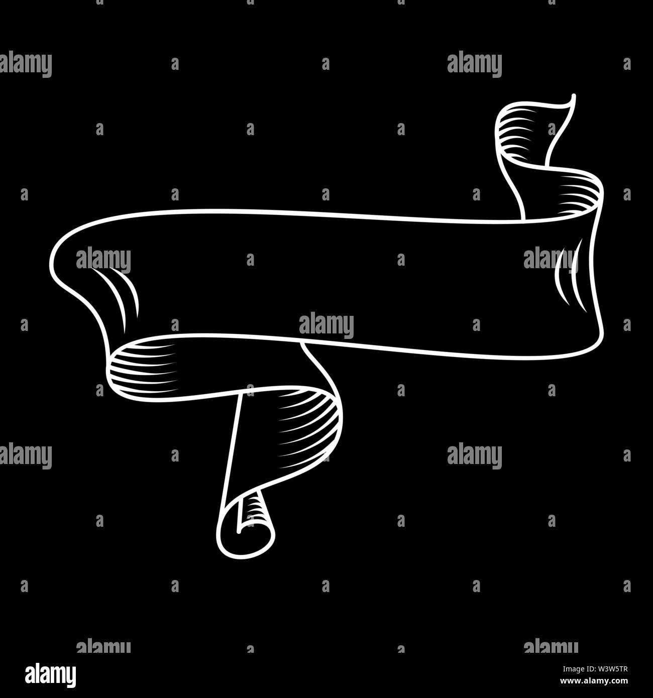 Ribbon banner vector chalk drawing Banque d'images vectorielles - Alamy