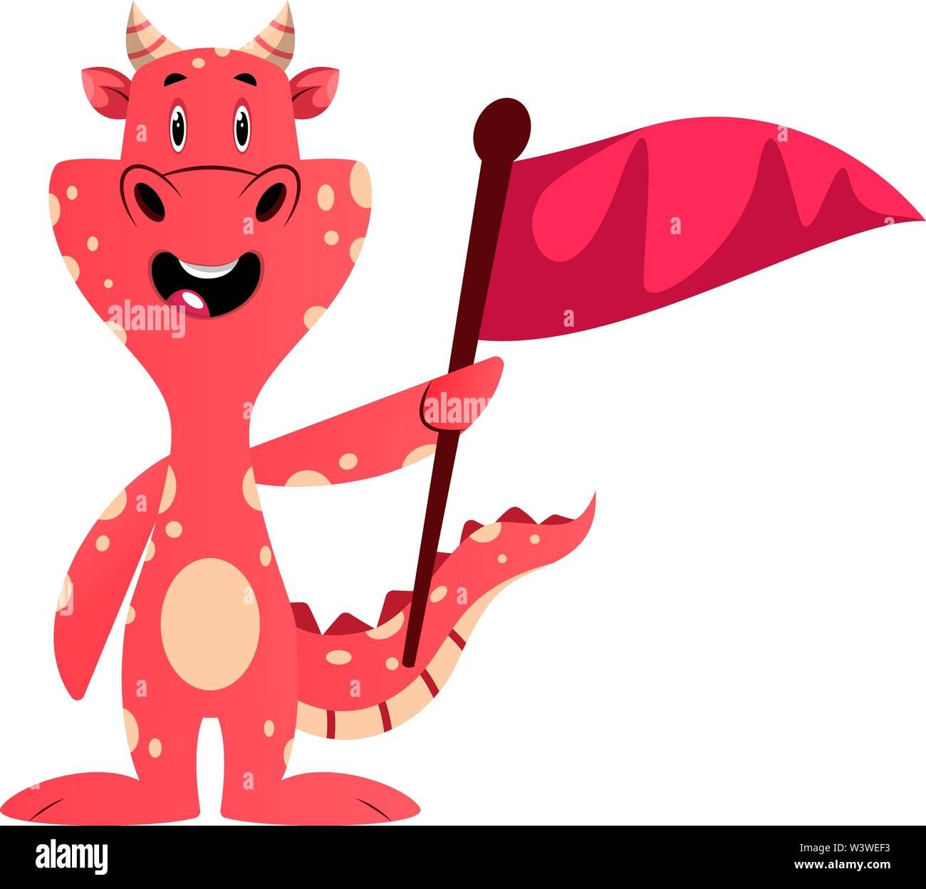 Dragon rouge sur drapeau Banque d'images vectorielles - Alamy