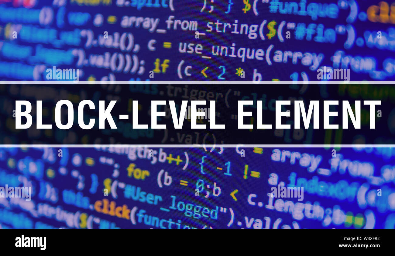 L'élément de niveau bloc numérique avec texte du code java. L'élément ...