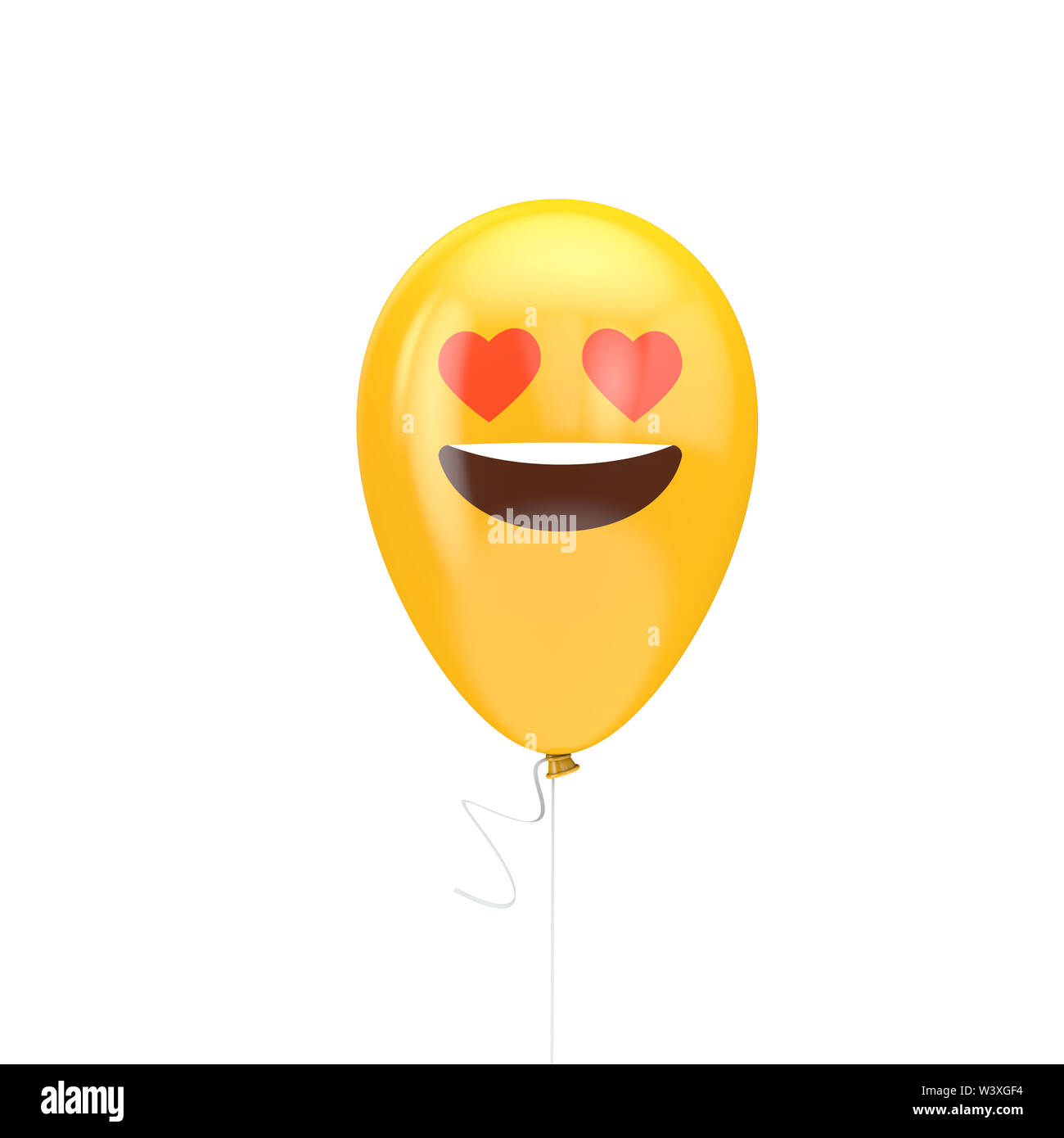 Souriant avec les yeux du coeur ballon flottant emoji Photo Stock - Alamy