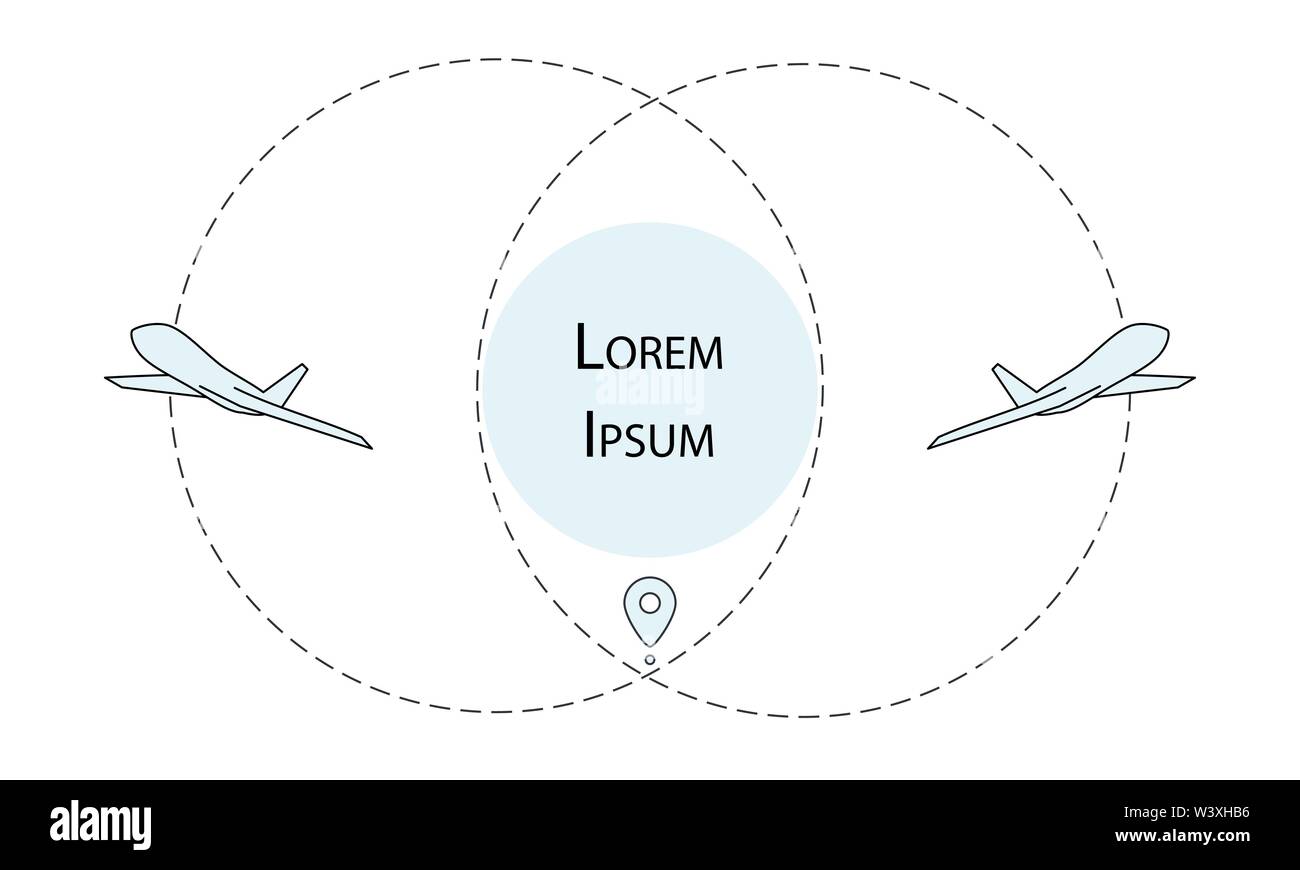 Chemin de ligne d'avion avec départ et dash line trace. Vector ...