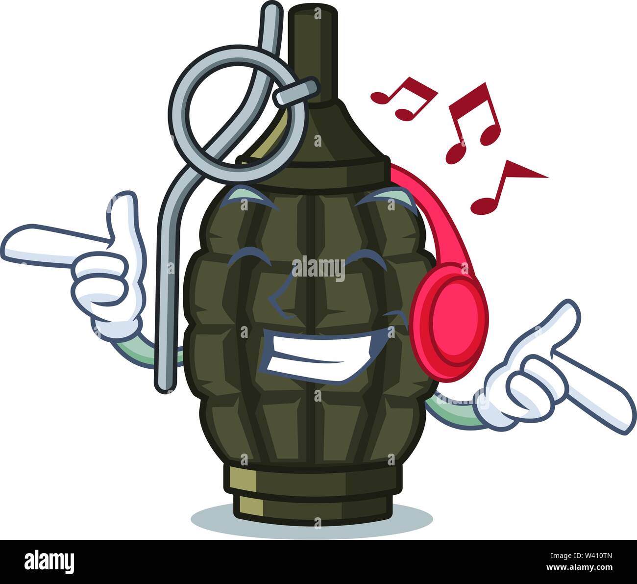 La musique d'une grenade de dessin animé dans le sac vector ...